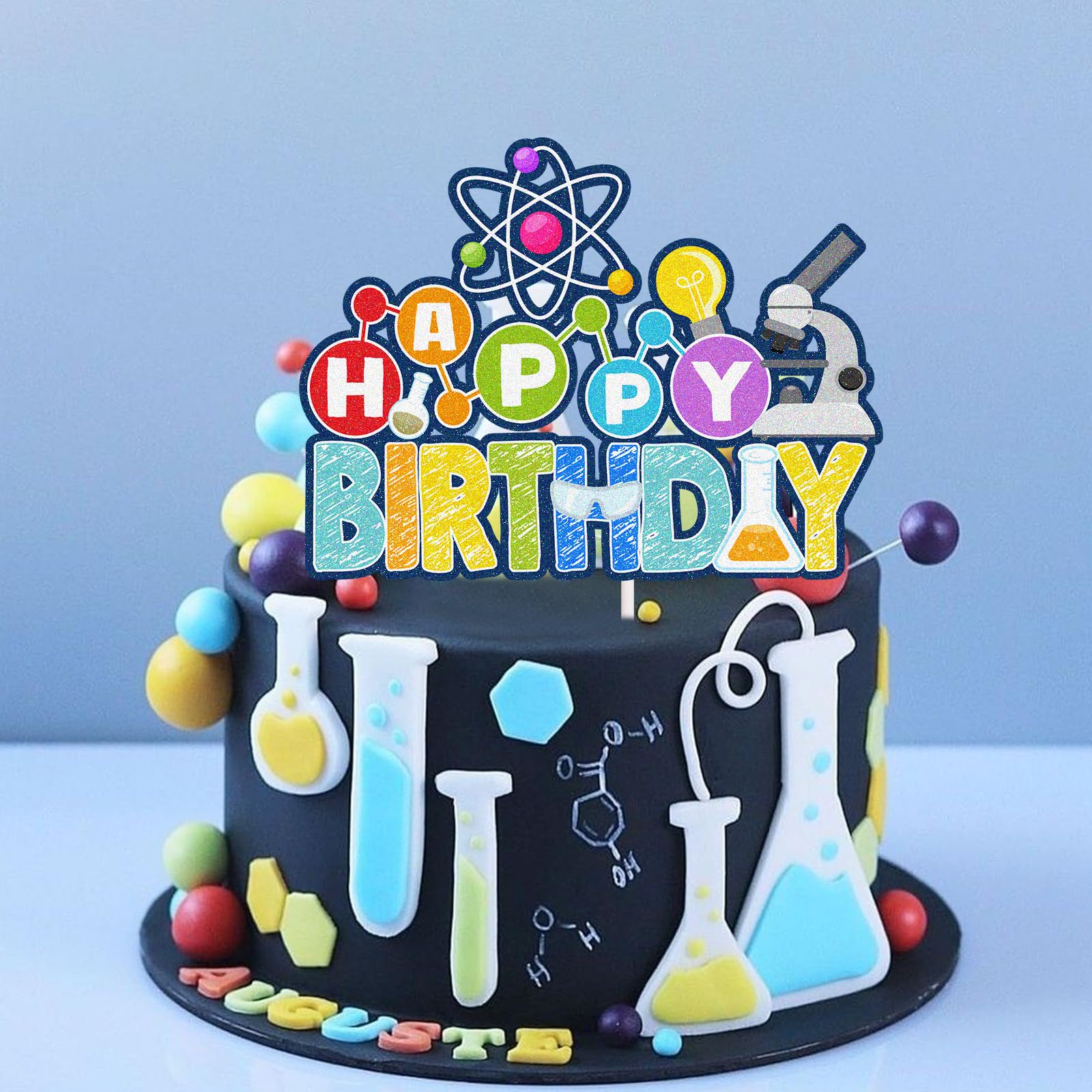 Mad Science Themed Birthday Cake