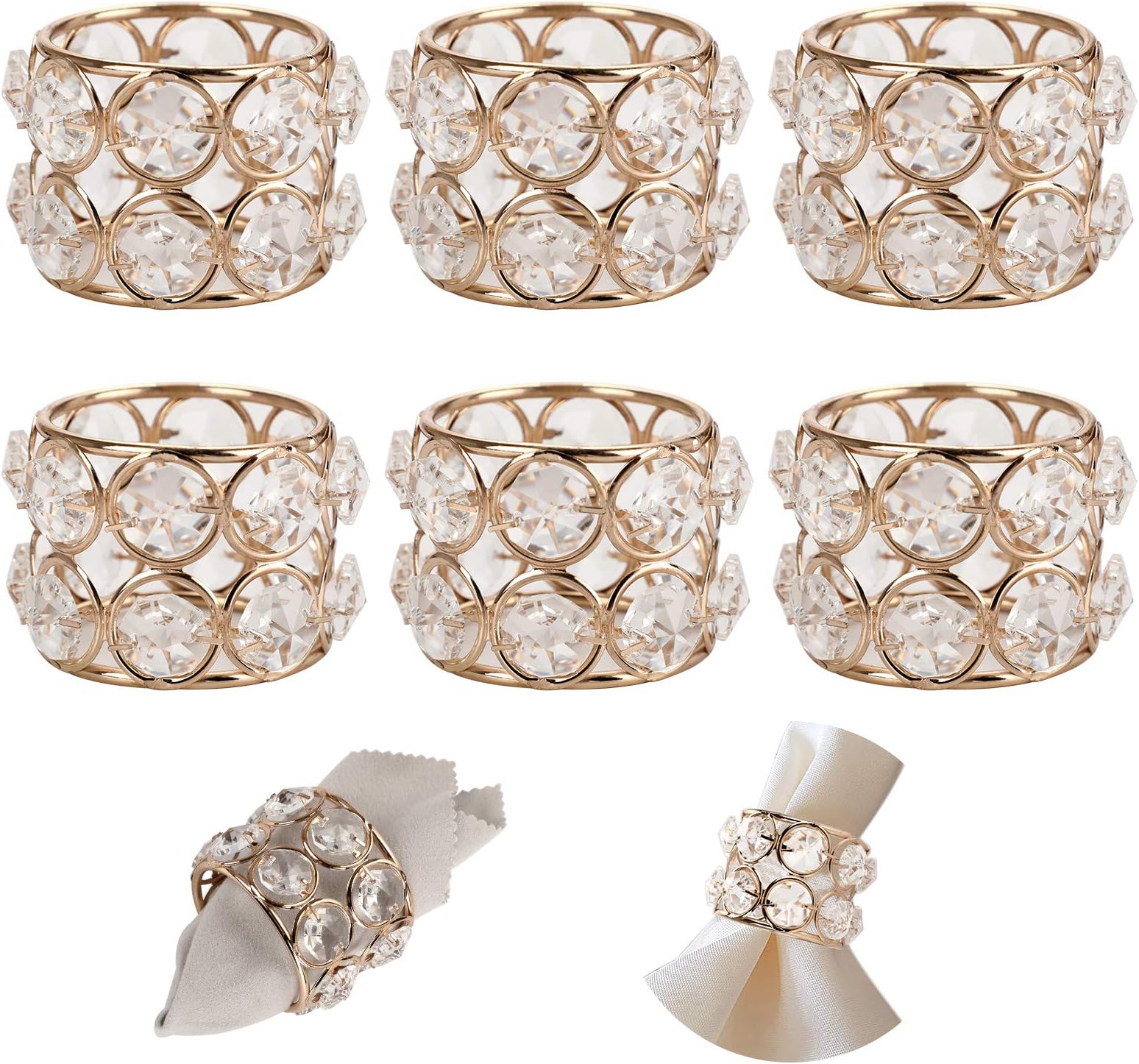 Amazon.com: Gold Metal Napkin Rings Set of 6 – Vintage Flower Napkin ...