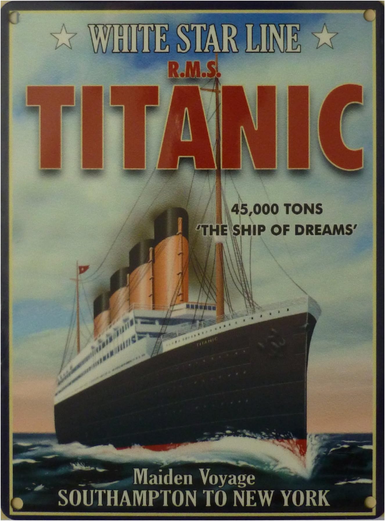 Titanic White Star Line (Date At Bottom) Small Steel Sign 200mm x 150mm ...