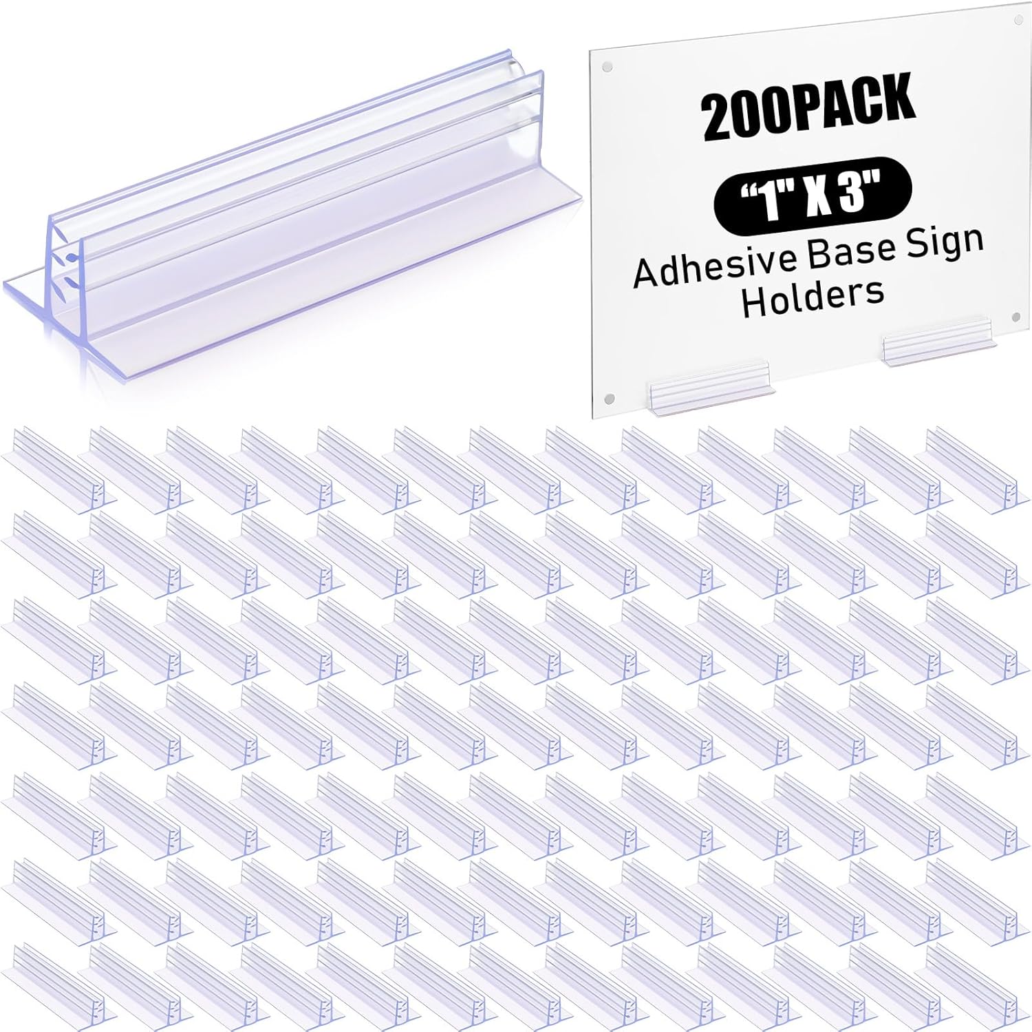 Amazon.com : Fulmoon 200 Pcs Sign Holder, Adhesive Base Sign Holders ...