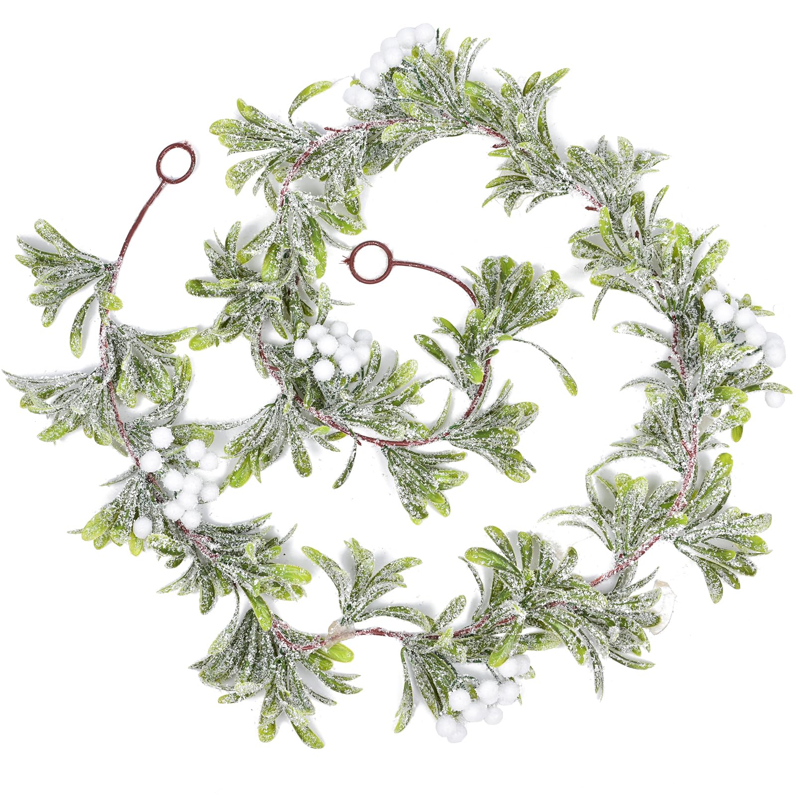 Amazon.com: DearHouse 6ft Mistletoe Christmas Garland with White Berry ...