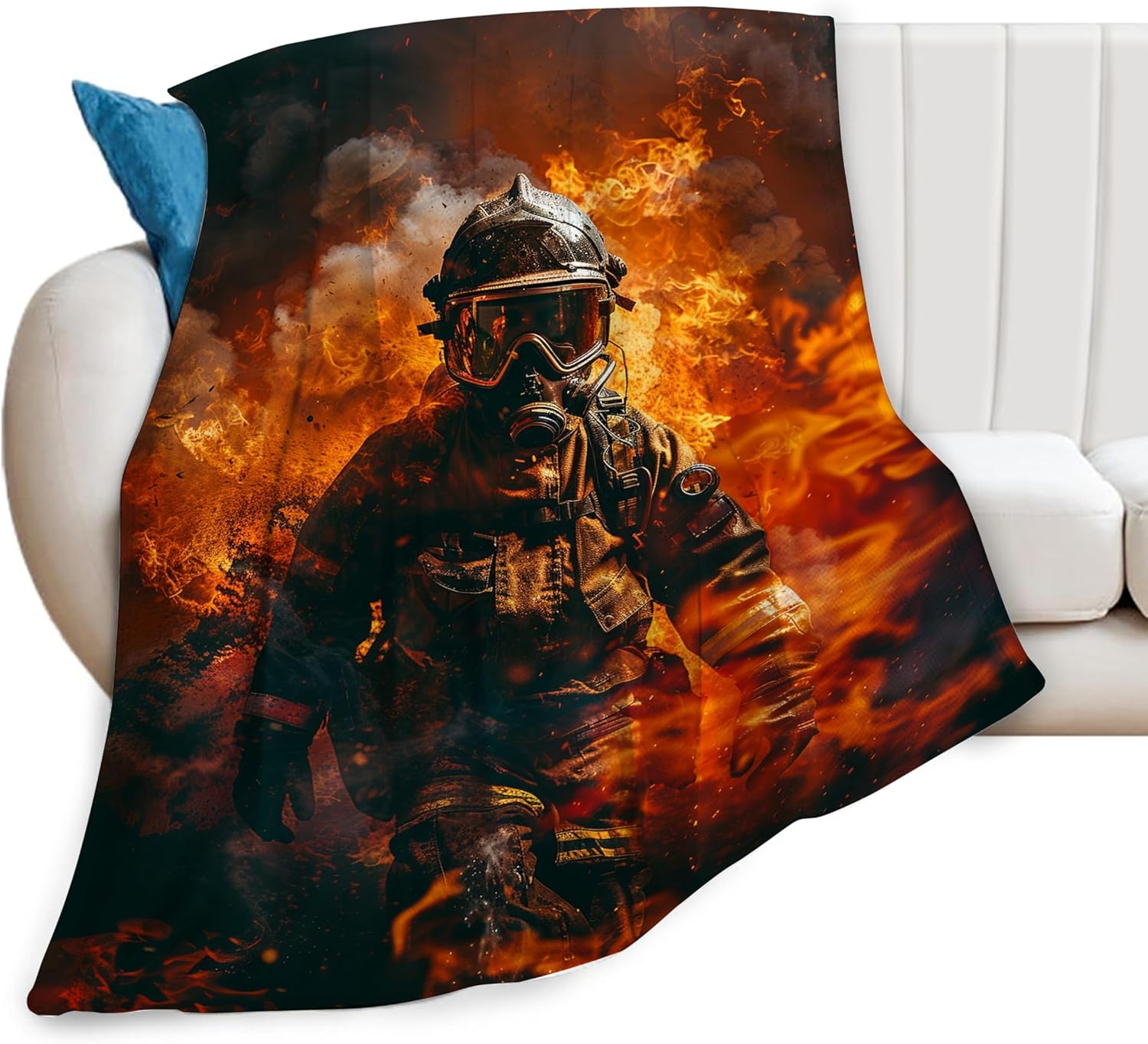 Amazon.com: Fire Firefighter Blanket Gifts for Firemen Men Dad Husband ...