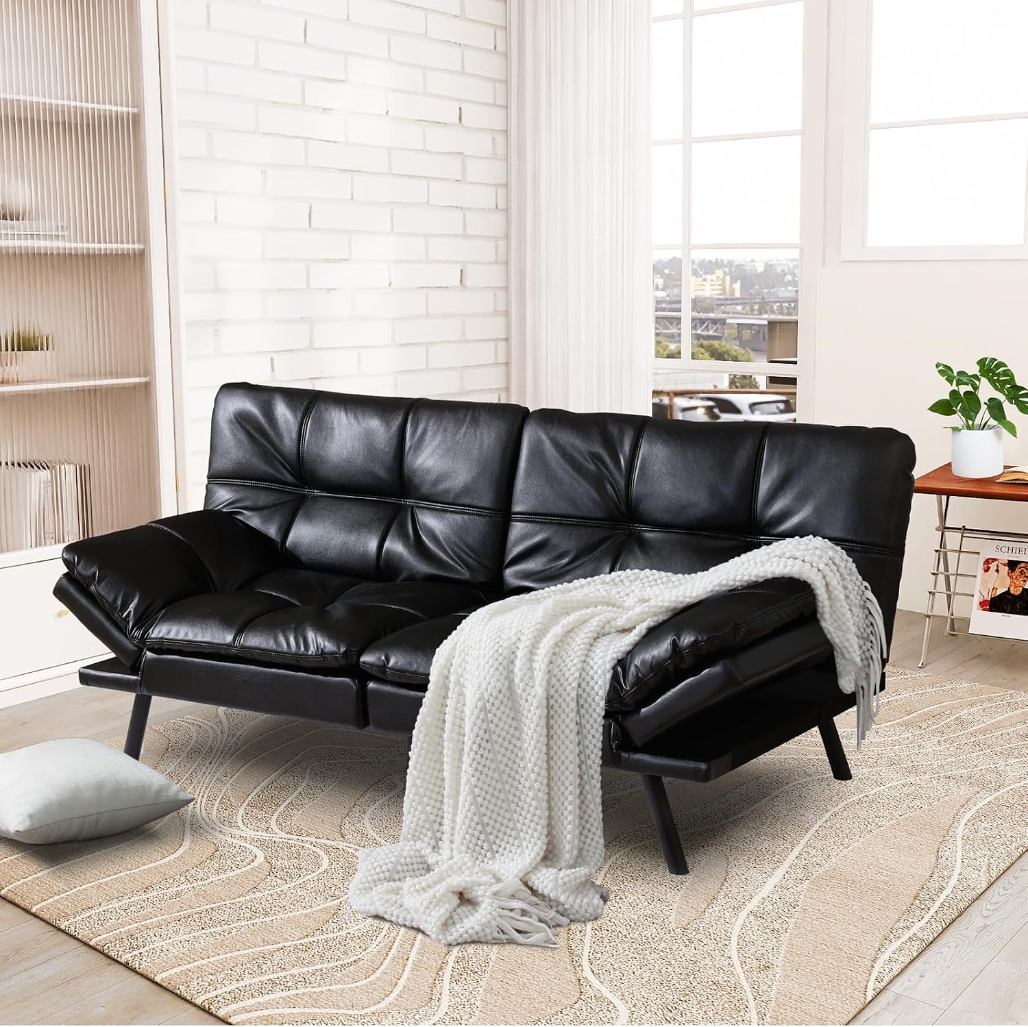 Amazon.com: Hcore Sofa, Futon Couch Bed Sofabed, Black : Home & Kitchen