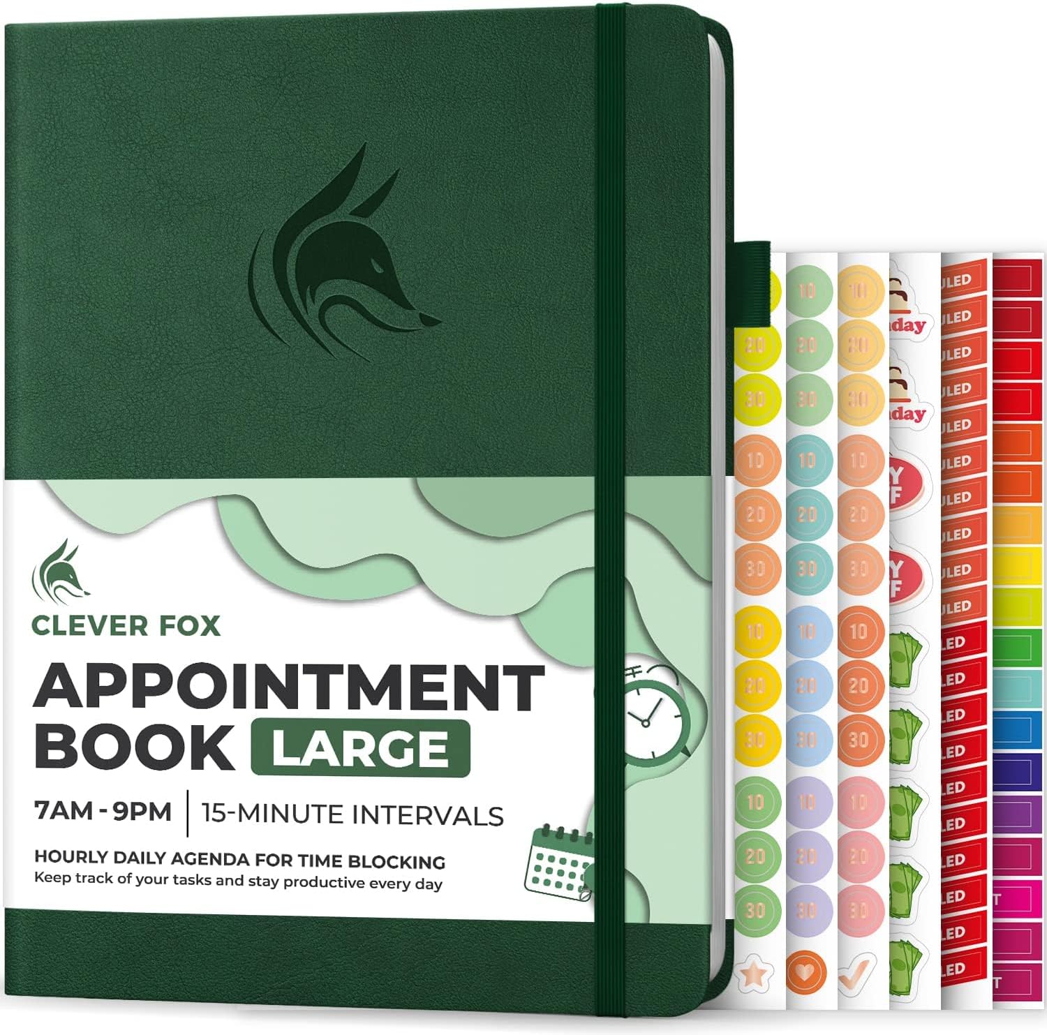 Clever Fox Appointment Book – Hourly Schedule Planner with 15-Minute ...