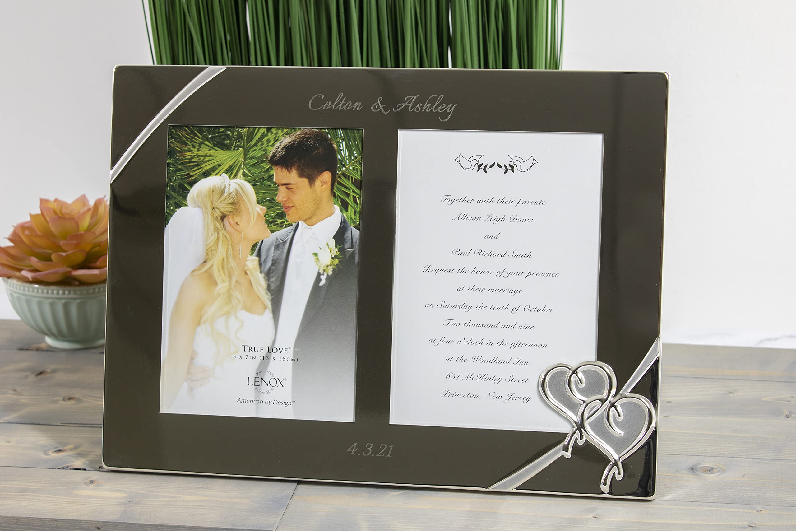 Double Invitation Frame Lenox True Love Double 5x7 Silverplate Frame