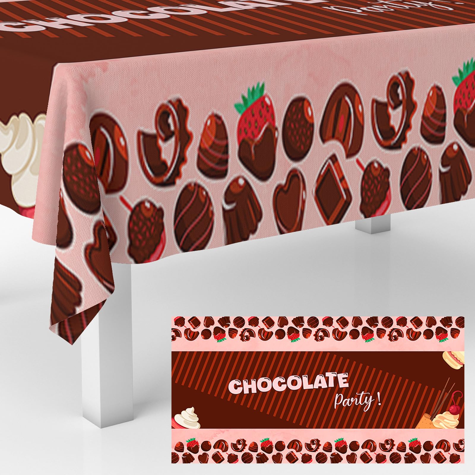 Amazon.com: GZBJMYGS Chocolate Party Tablecloths Sweet Desserts ...
