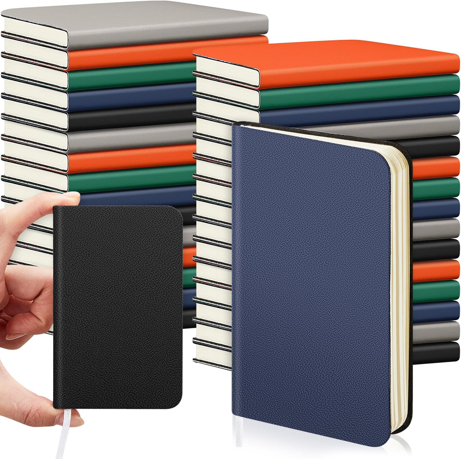 Amazon.com : Dinifee 30 Pcs Leather Mini Pocket Notebook 4 x 2.5 Inch ...