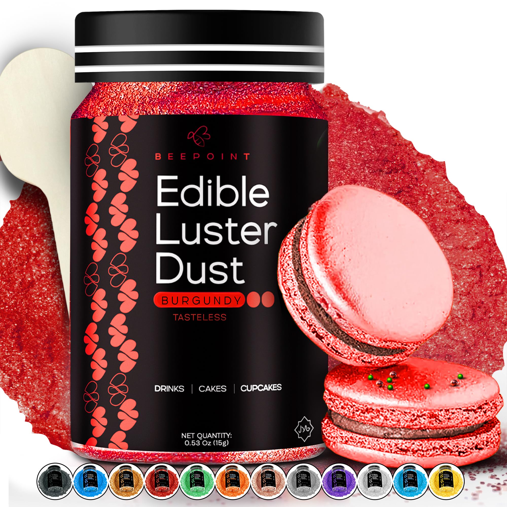 Amazon.com : BeePoint Edible Glitter Luster Dust 15g - Food Grade, Vibrant Color Shimmer ...