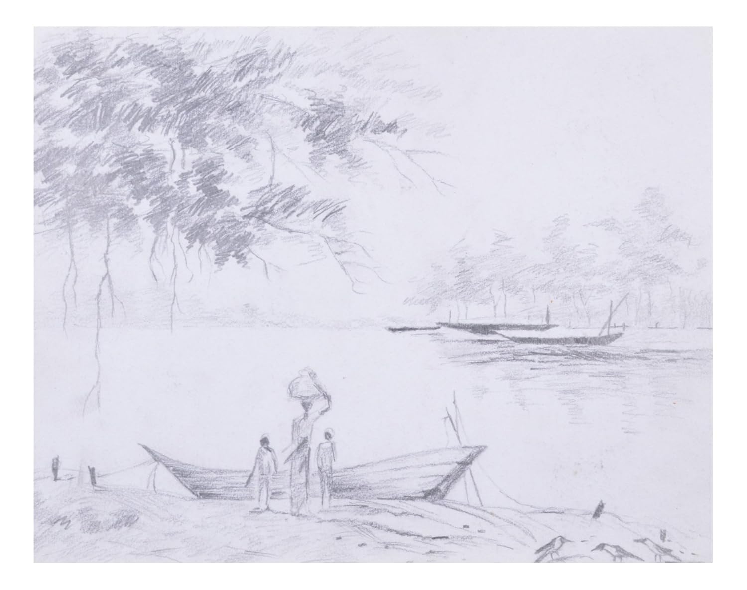 Chitrakala Art Landscape Drawing (Paper, 35 cm x 30 cm x 3 cm) : Amazon ...