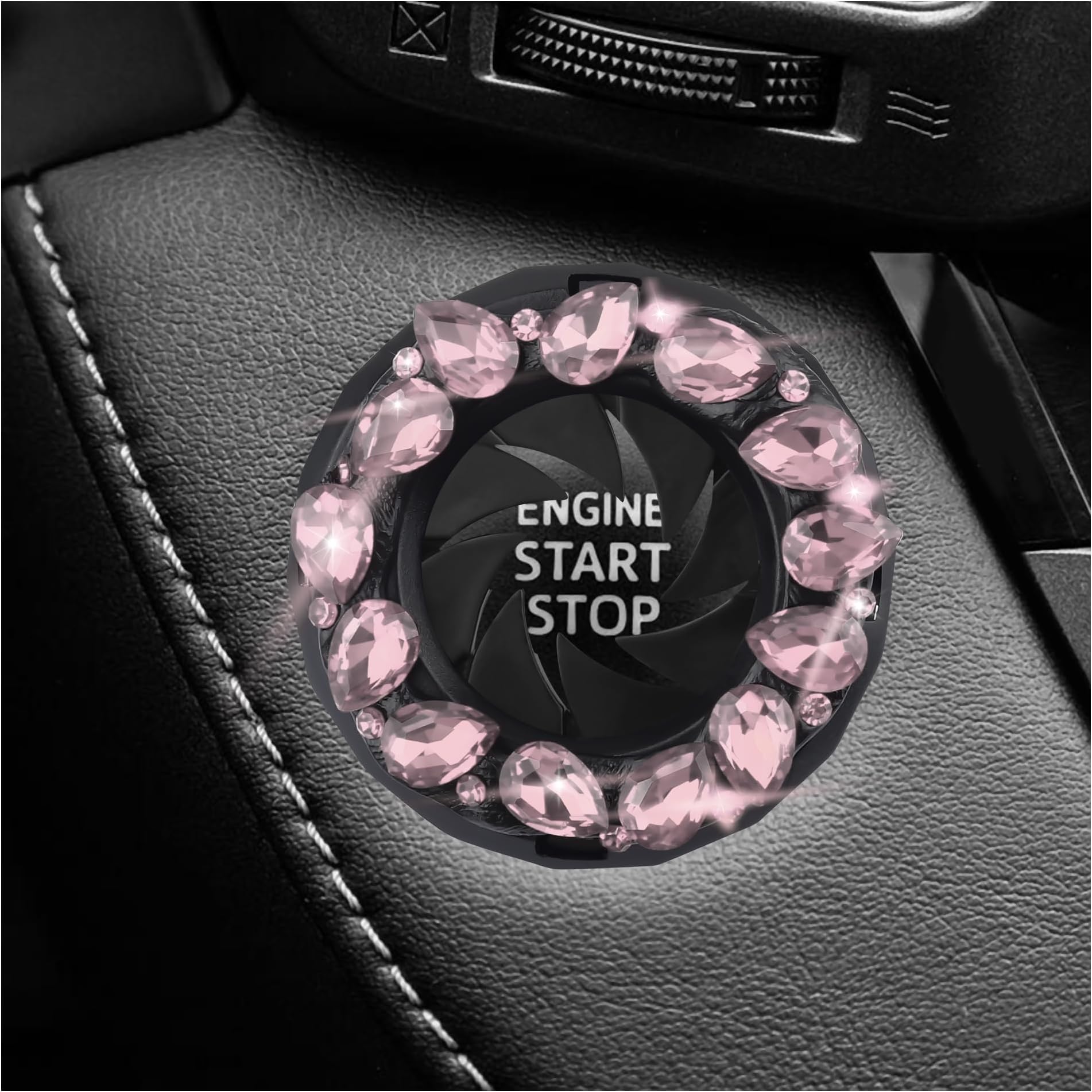 Amazon.com: Bling Push Start Button Cover,Rotary Switchable Start Stop ...