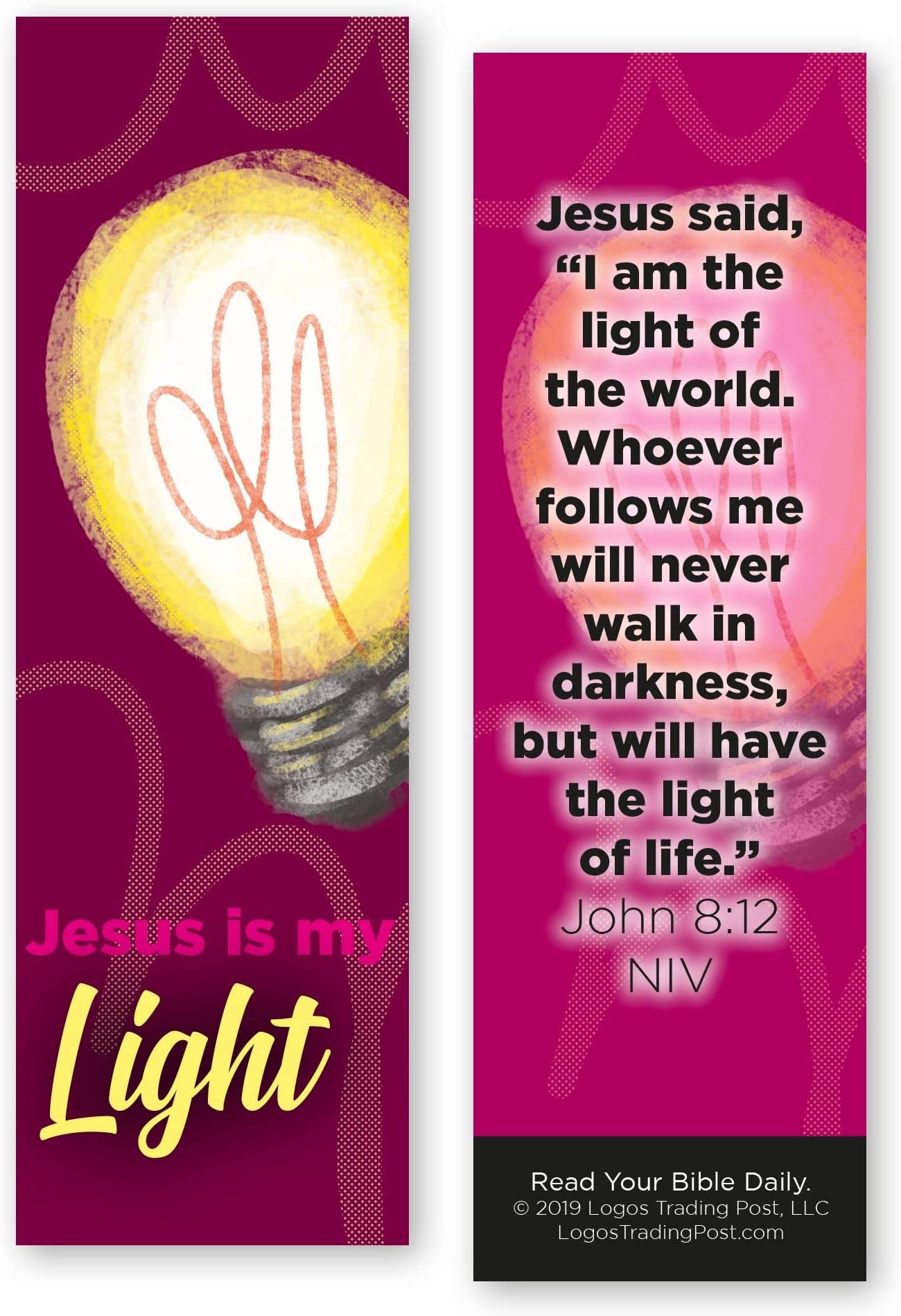 Amazon.com: Jesus is My Light, John 8:12, Bulk Pack of 25 Christian ...