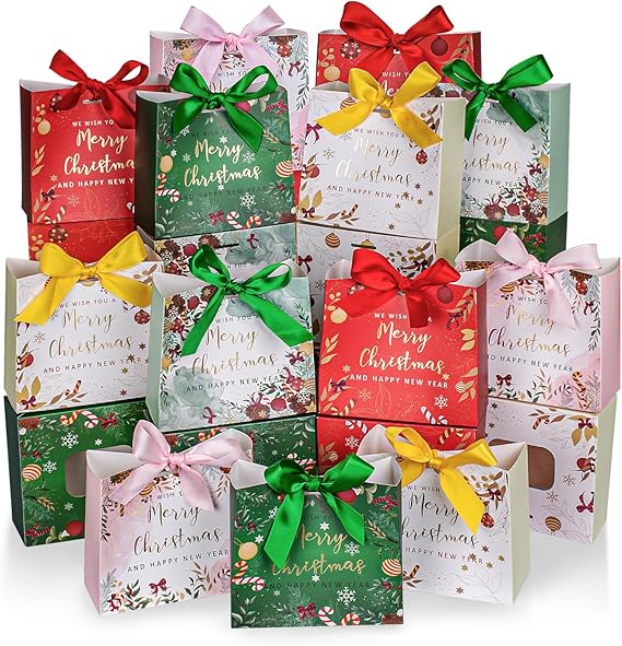 Amazon.com: DECHISY 25Pack Small Christmas Gift Bags,5.1 * 4.5 * 2.2 Inches Xmas Gift Bags ...
