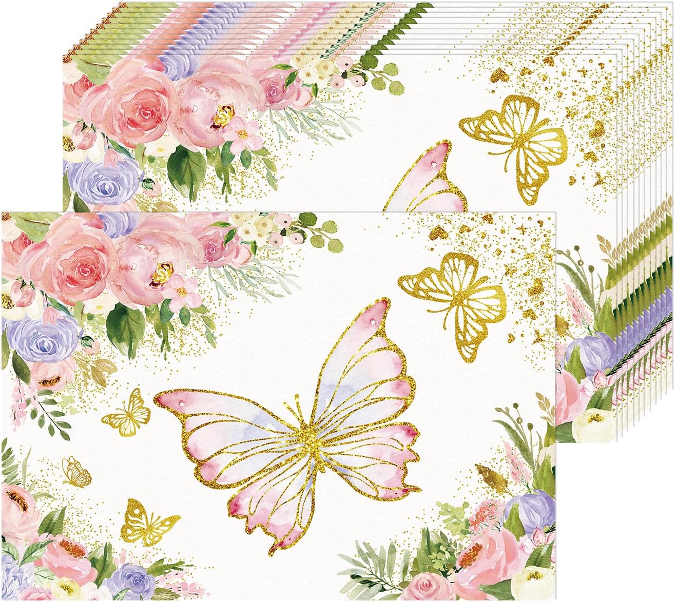 Amazon.com: 100 Pieces Disposable Flower Shaped Paper Placemats 11.8 x ...