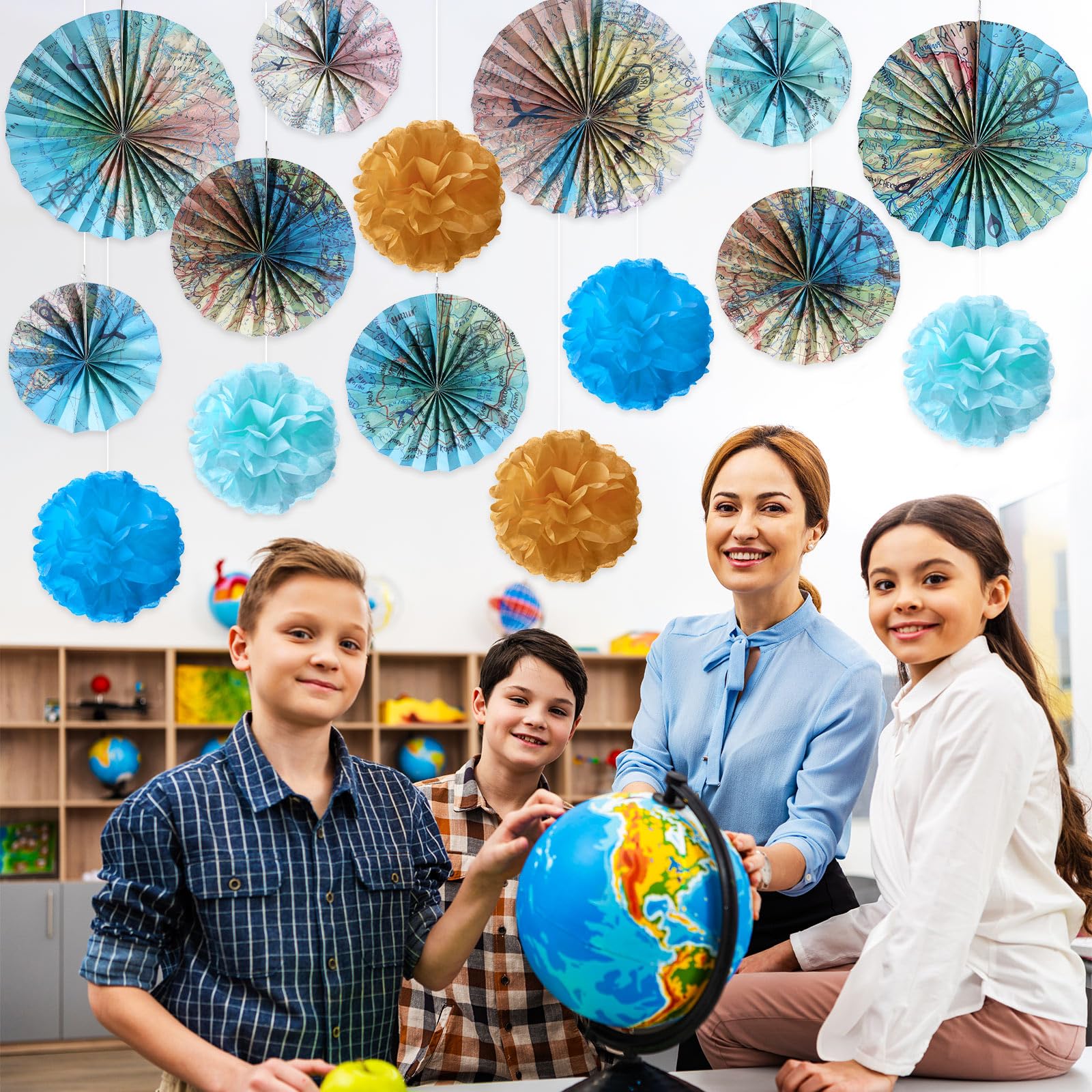 Educational World Map Classroom Decor Capoda12 Pieces Travel Bulletin ...