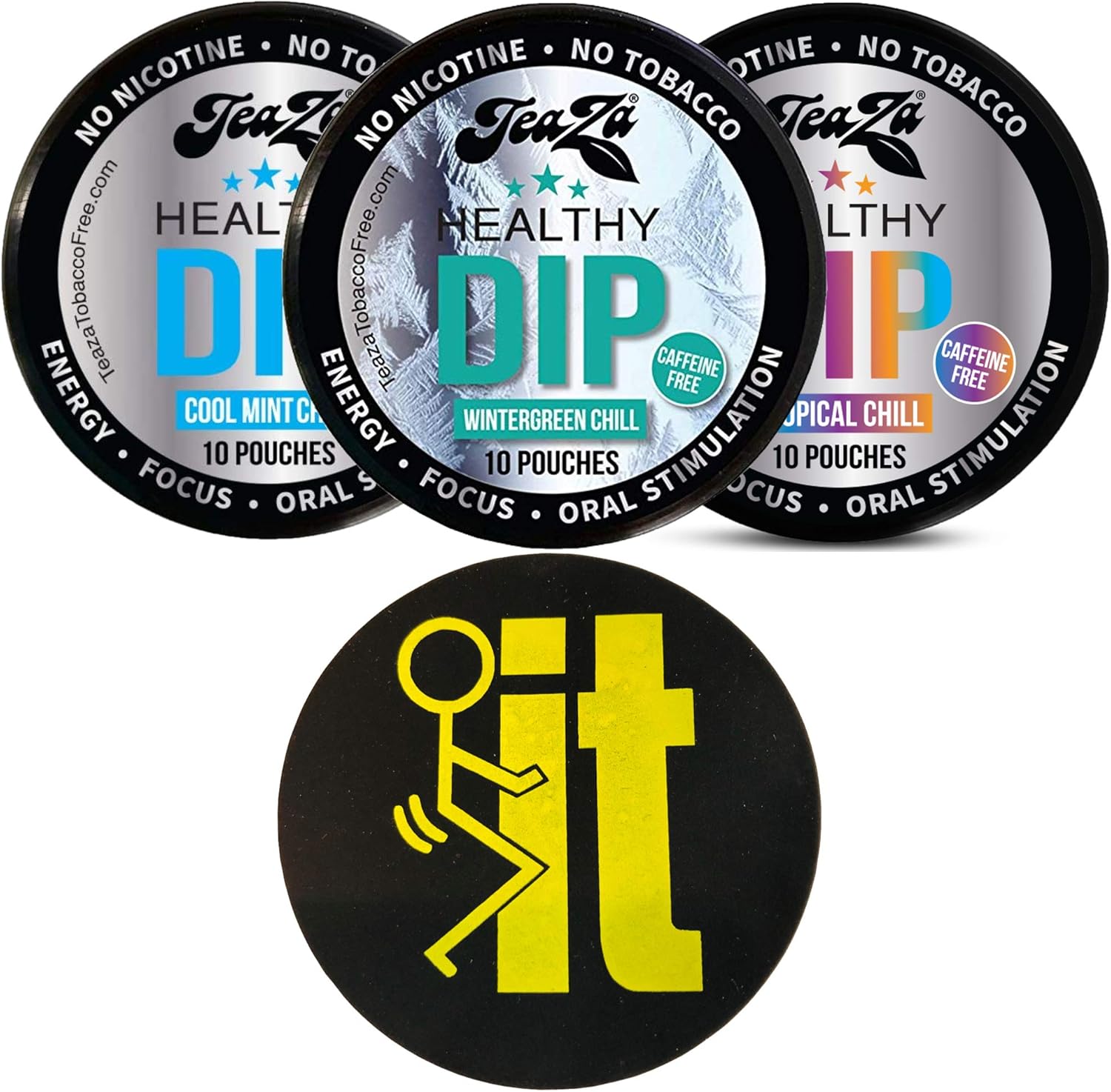 Amazon.com: TeaZa Herbal Pouch Wintergreen Chill, Cool Mint, Tropical ...