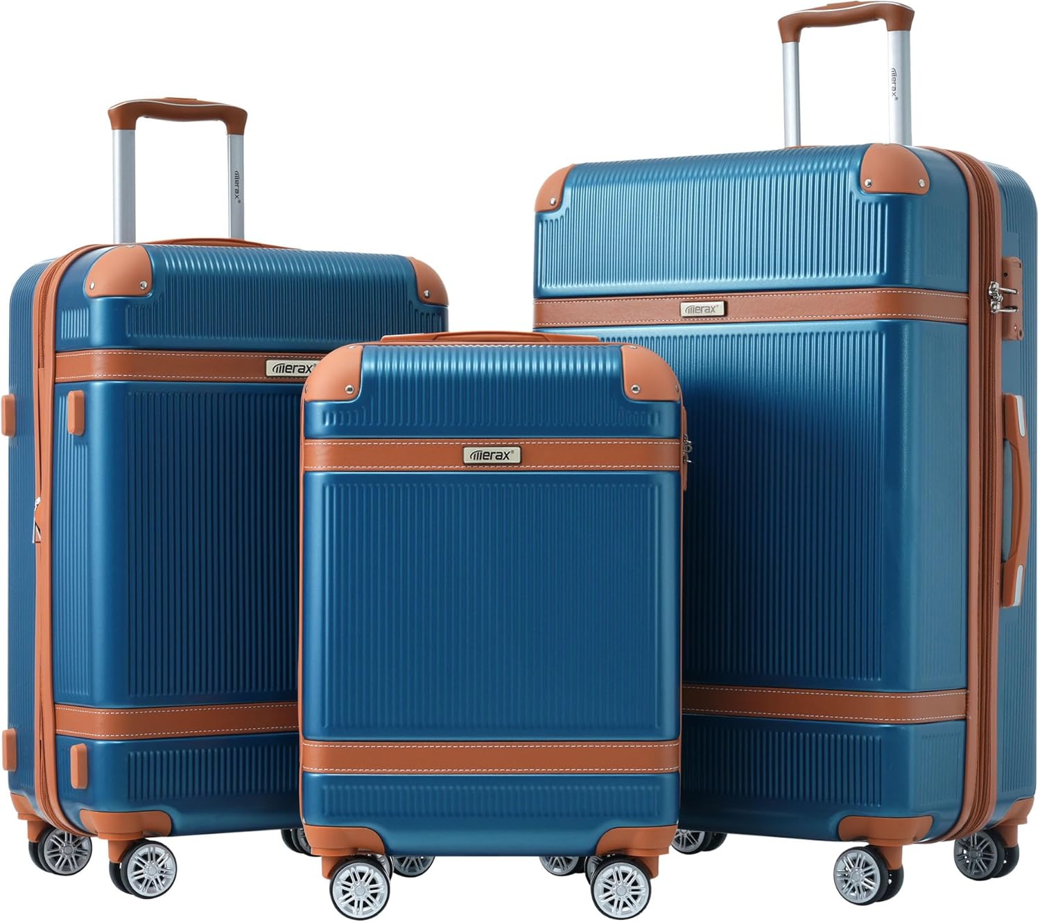 Amazon.com: Merax Hardside Rugged Travel Suitcase Luggage with 8 ...