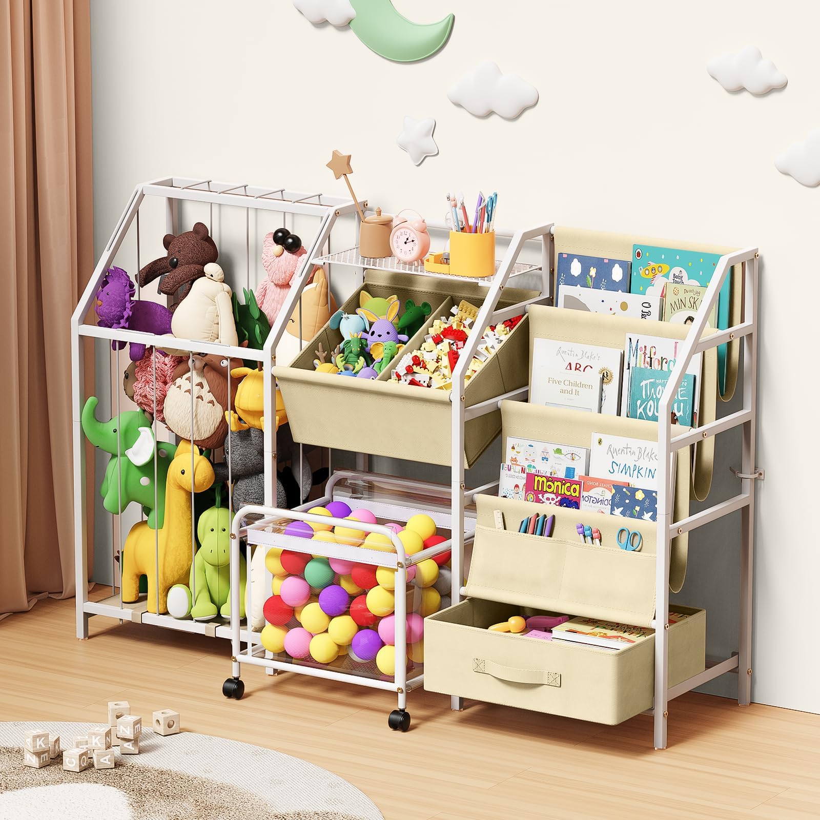 Amazon.com: Kids Bookshelf and Toy Storage Organizer - 3 Tier Book ...