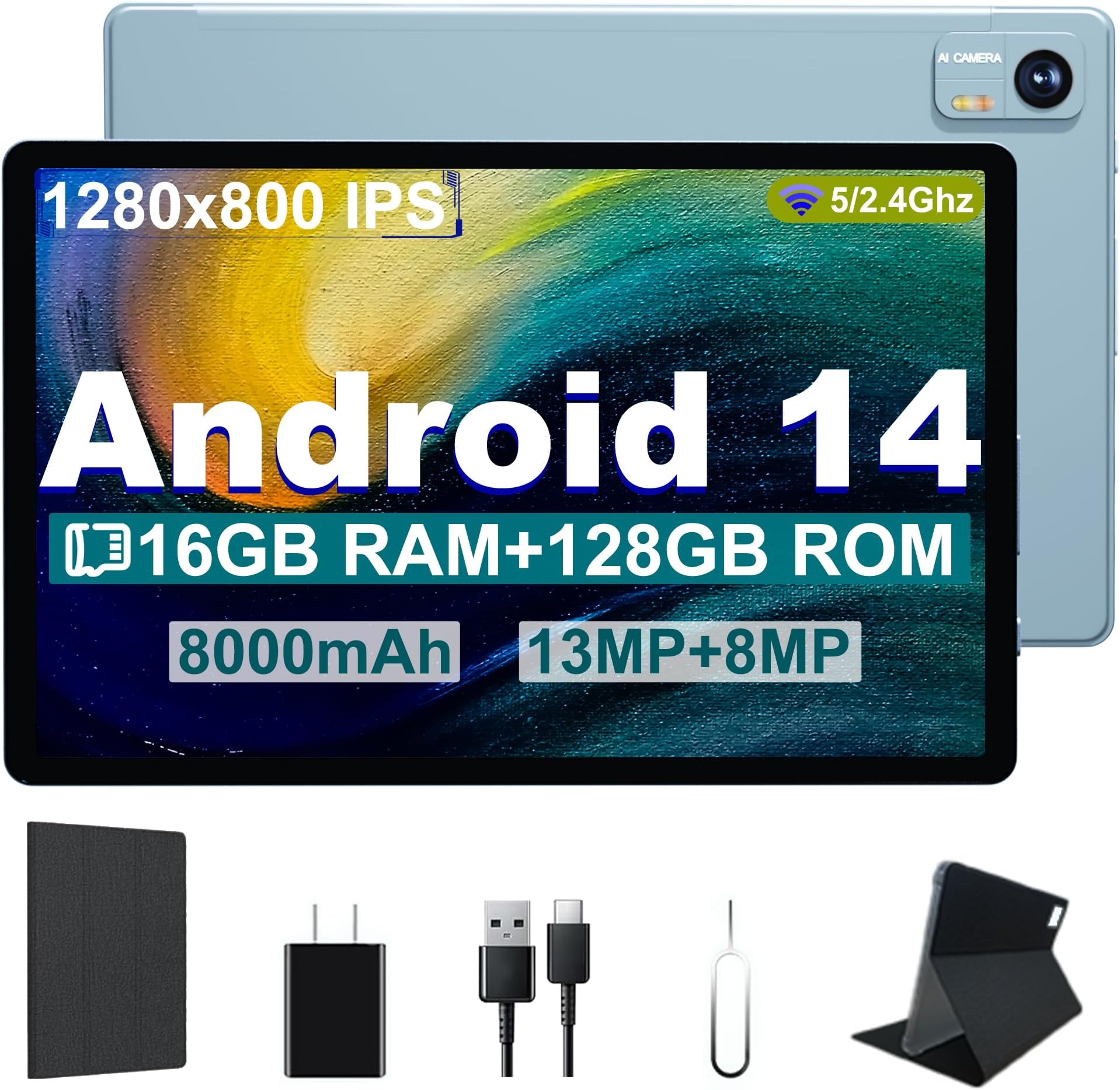 Amazon.com : Android 14 Tablet, 10.1 Inch Android Tablet PC, 16GB RAM ...