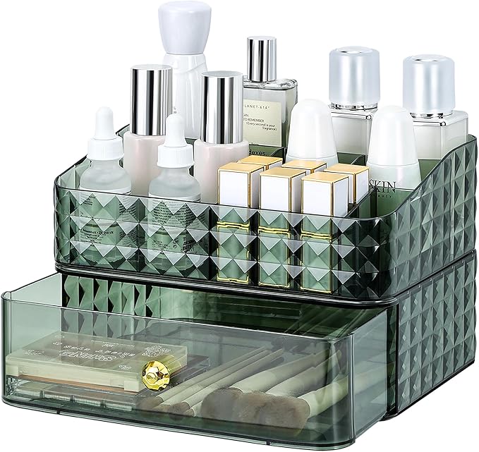 Amazon.com: Makeup Organizer for Vanity, Stackable Cosmetics Organizer ...