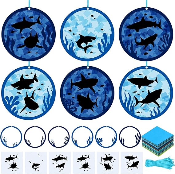 Amazon.com: Motipuns 24 Sets Summer Shark Crafts Shark Tissue Paper ...