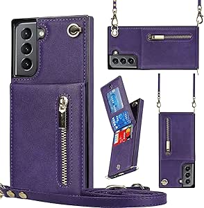 Jaorty Crossbody Wallet Case for Samsung Galaxy S21 5G Case with Card Holder,PU Leather Flip ...