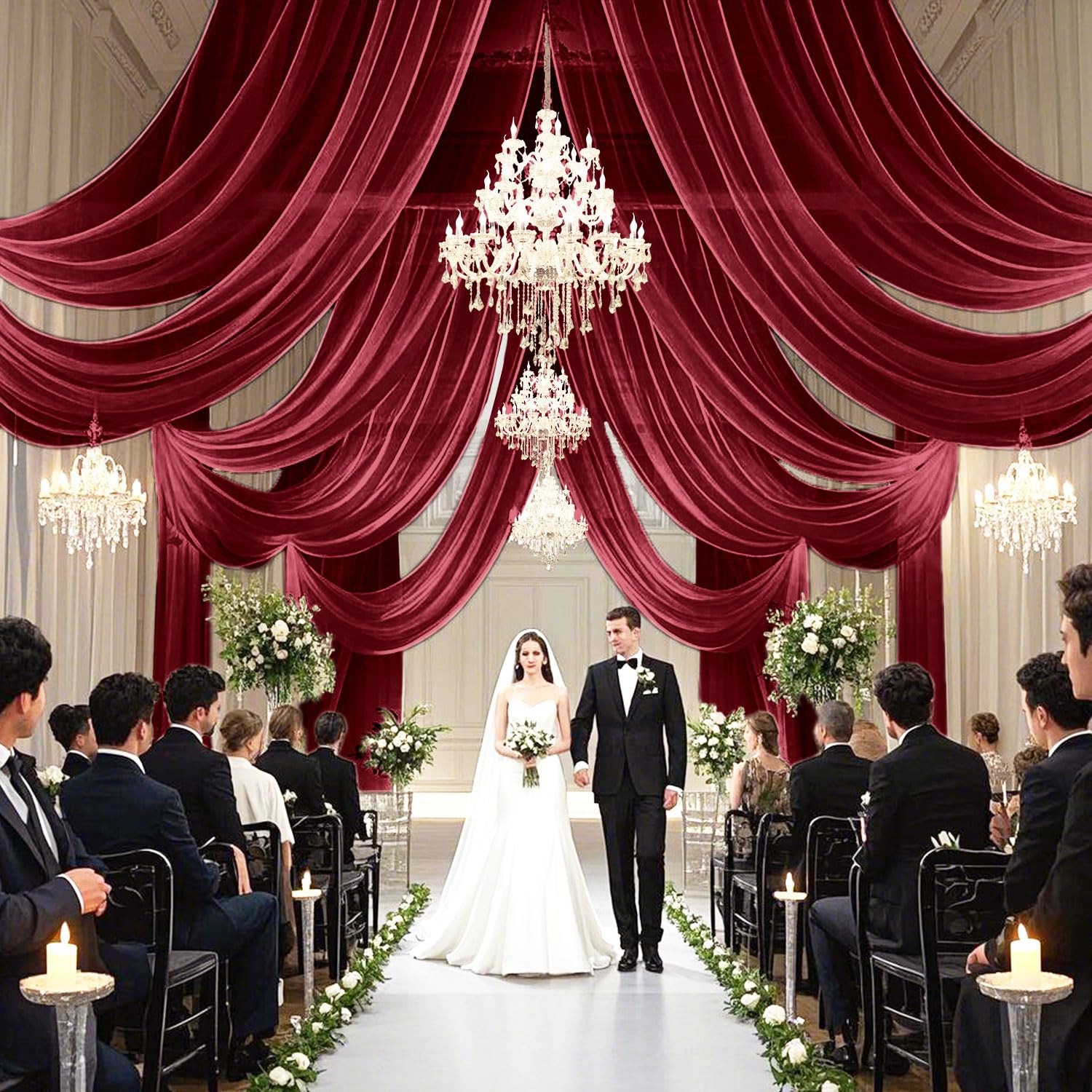 Burgundy Wedding Ceiling Decorations