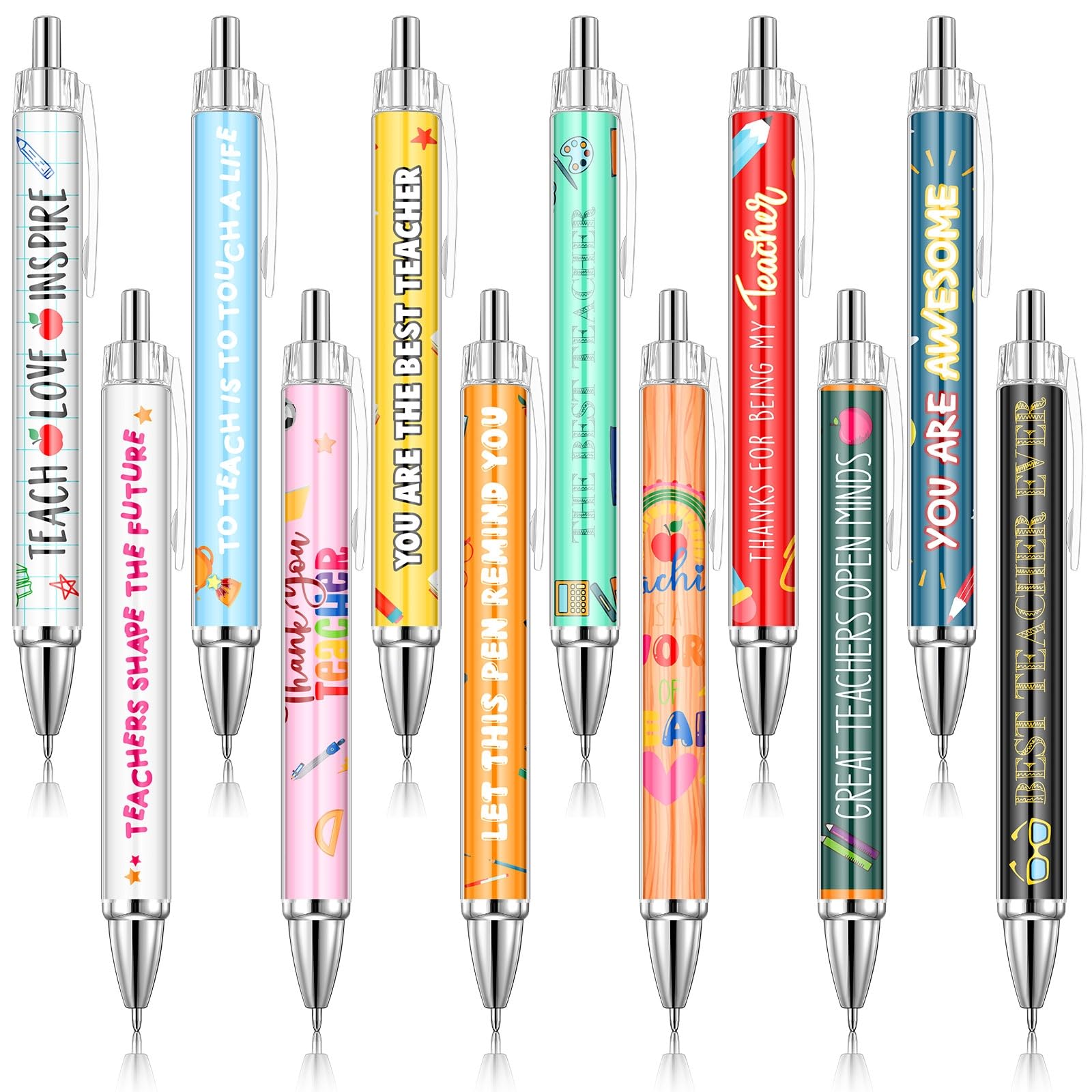 Clabby 12 Pcs Teacher Ballpoint Pens Appreciation Teacher Gifts ...
