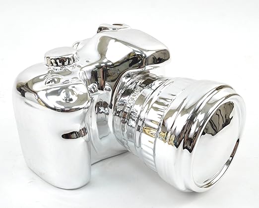 Amazon.com: Concepts Silver Camera Ceramic Coin Piggy Bank : Toys & Games
