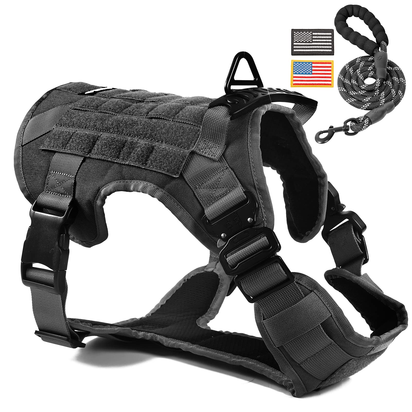 PINA Tactical Dog Harness for Large Dogs, No Pull Service Dog Vest ...