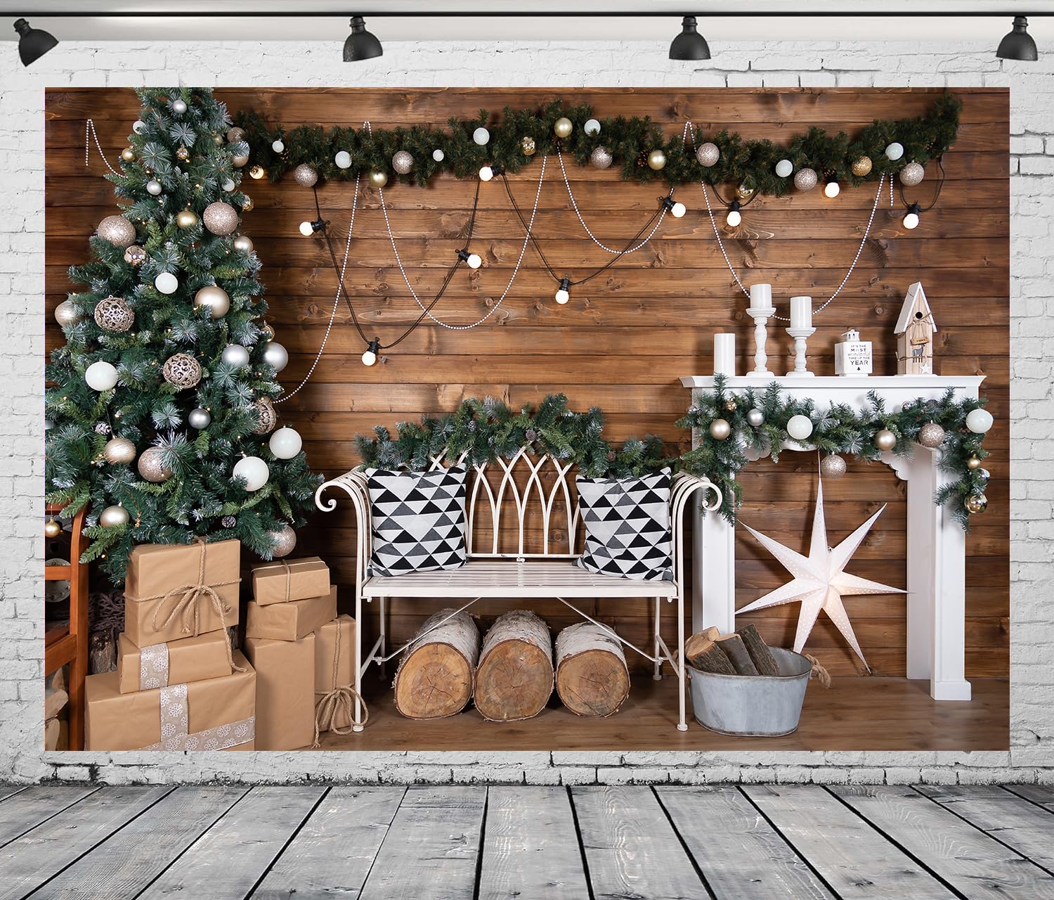 Rustic Cabin Christmas Backgrounds