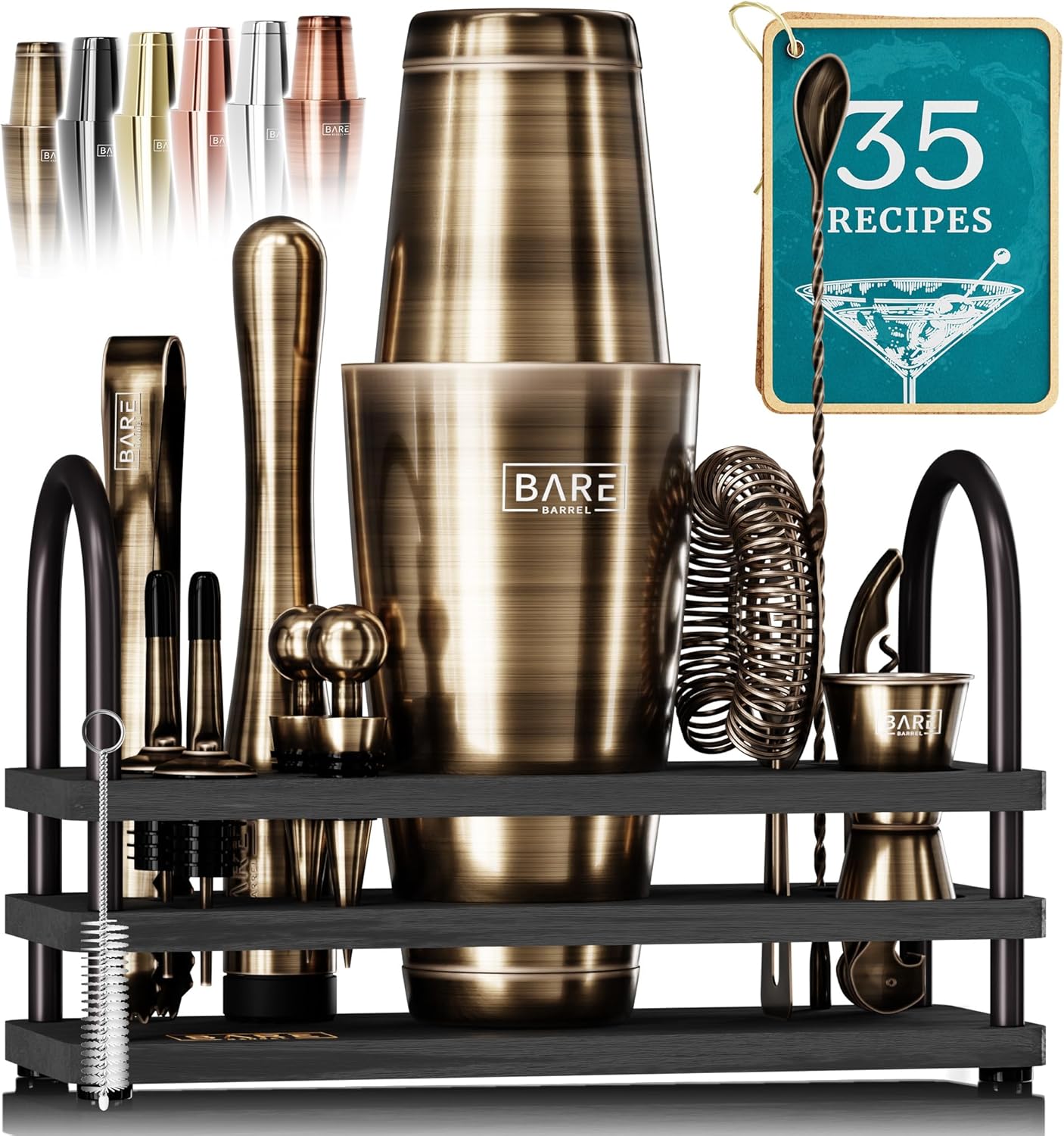 Amazon.com: BARE BARREL® Mixology Bartender Kit Bar Set | 14-Piece ...