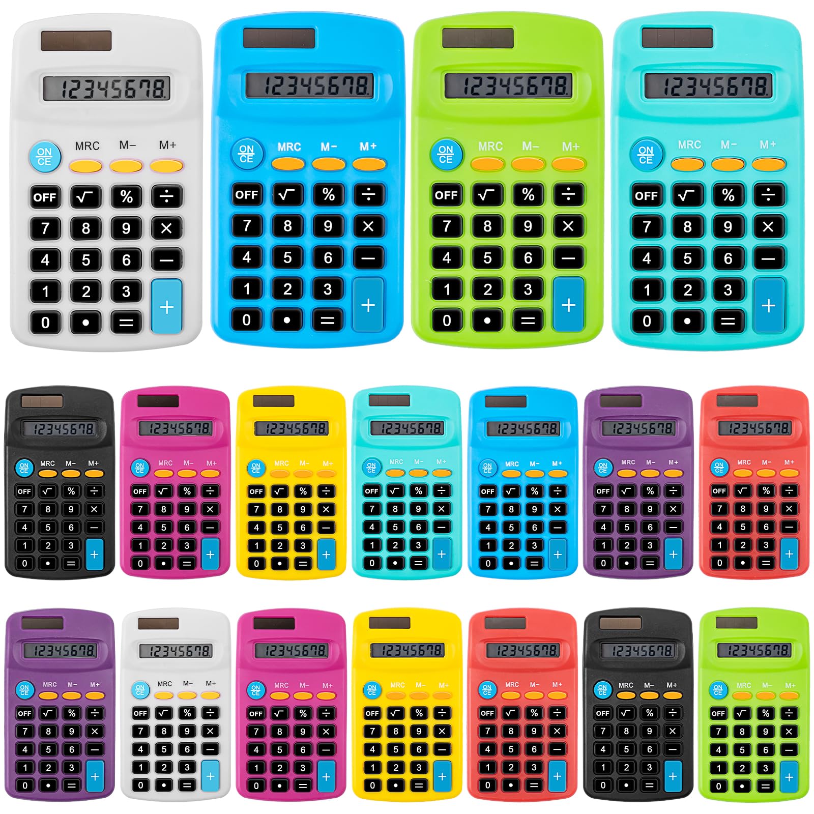 18Pcs Small Calculator Bulk, Pocket 4 Basic Function Calculator Solar ...