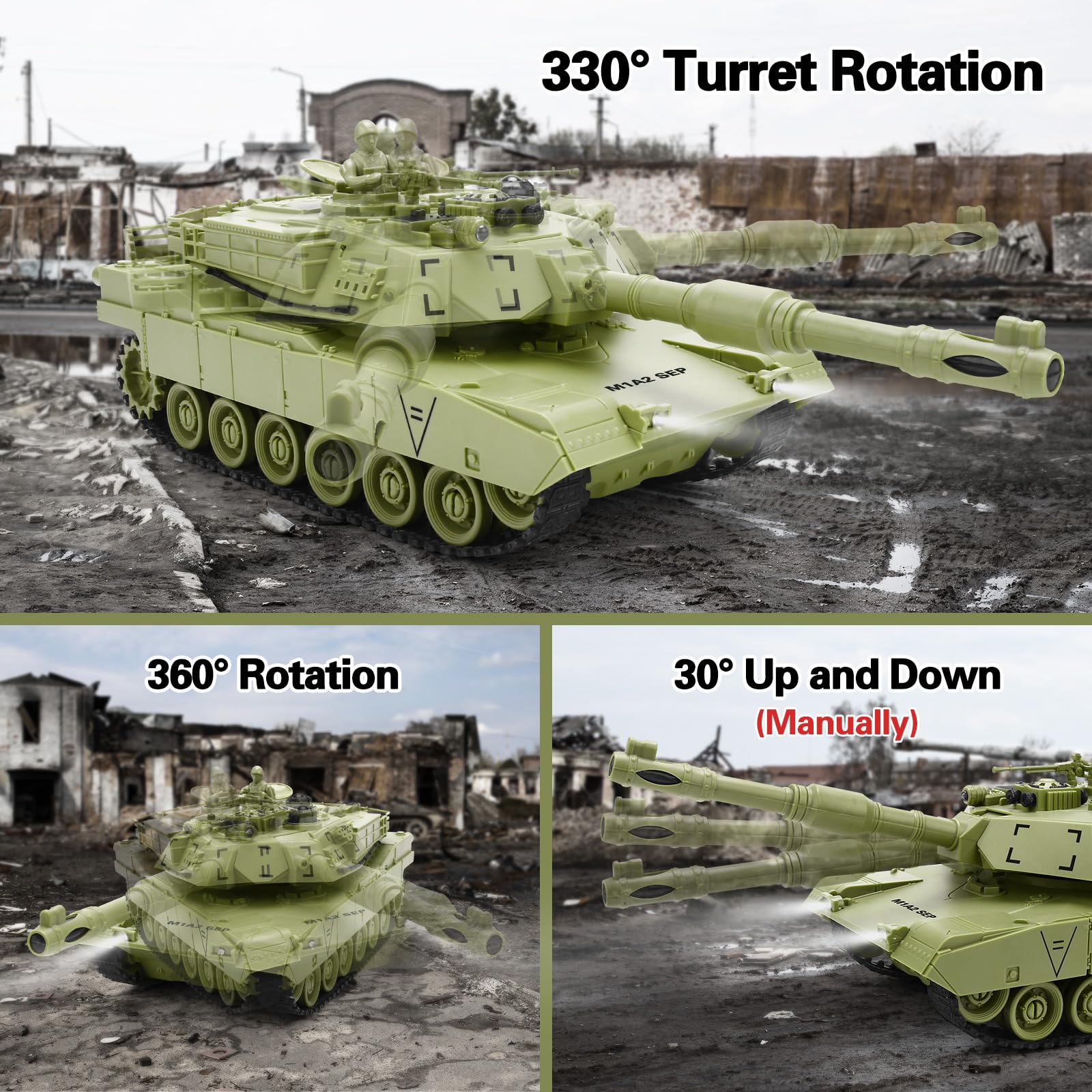 Snapklik.com : 1/28 RC Tank Set, 2.4G 9 Channels Remote Control Battle ...