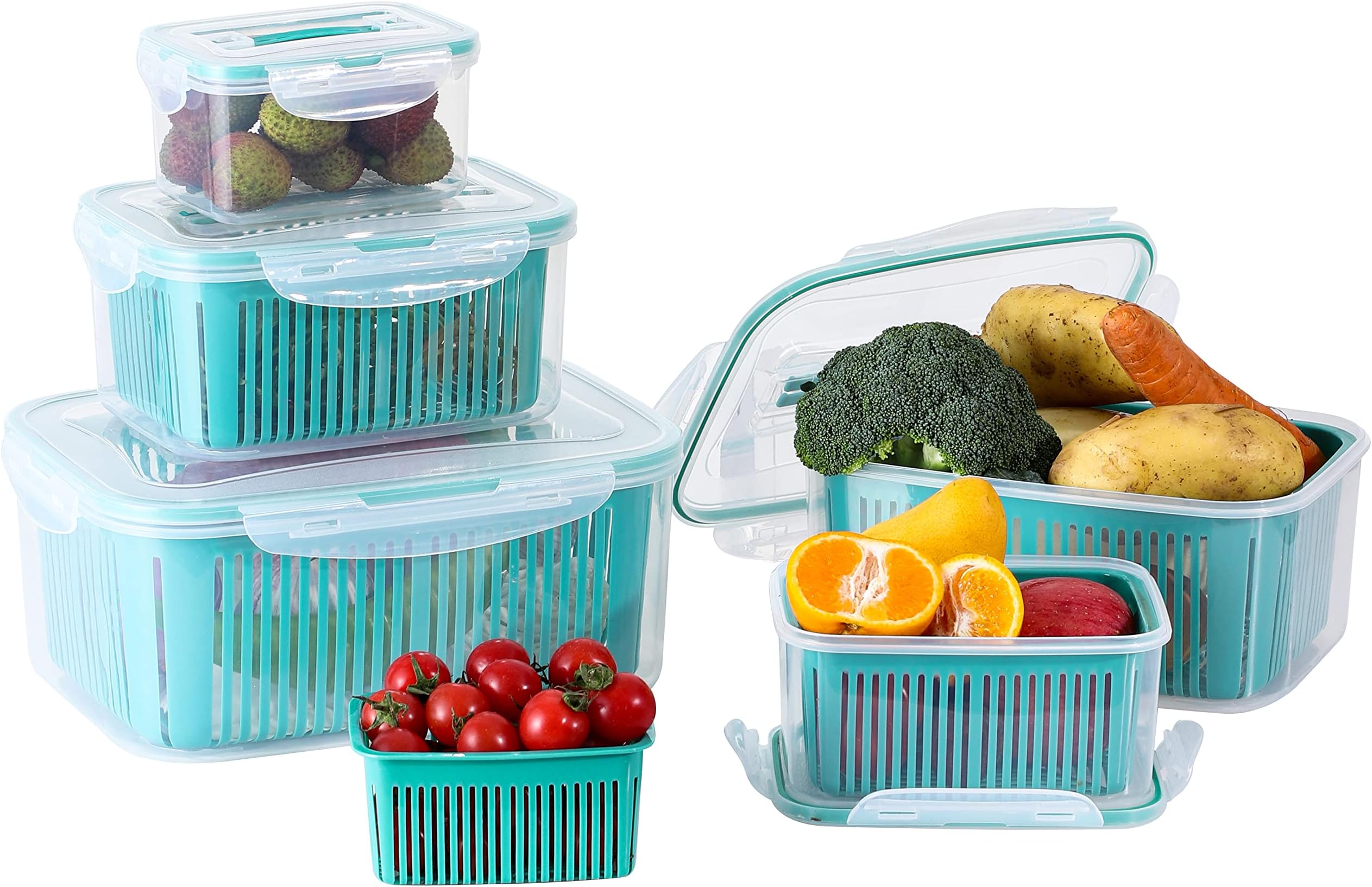 Amazon.com: PENGKE 5 Pack Fruit Storage Containers for Fridge with ...