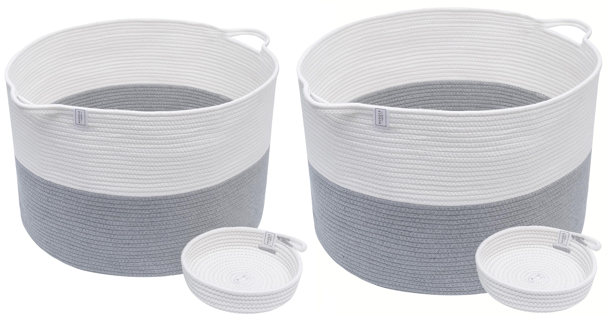 Amazon.com: 2 Pcs Extra Large Woven Basket Bundle - XXXL 22"x14 ...