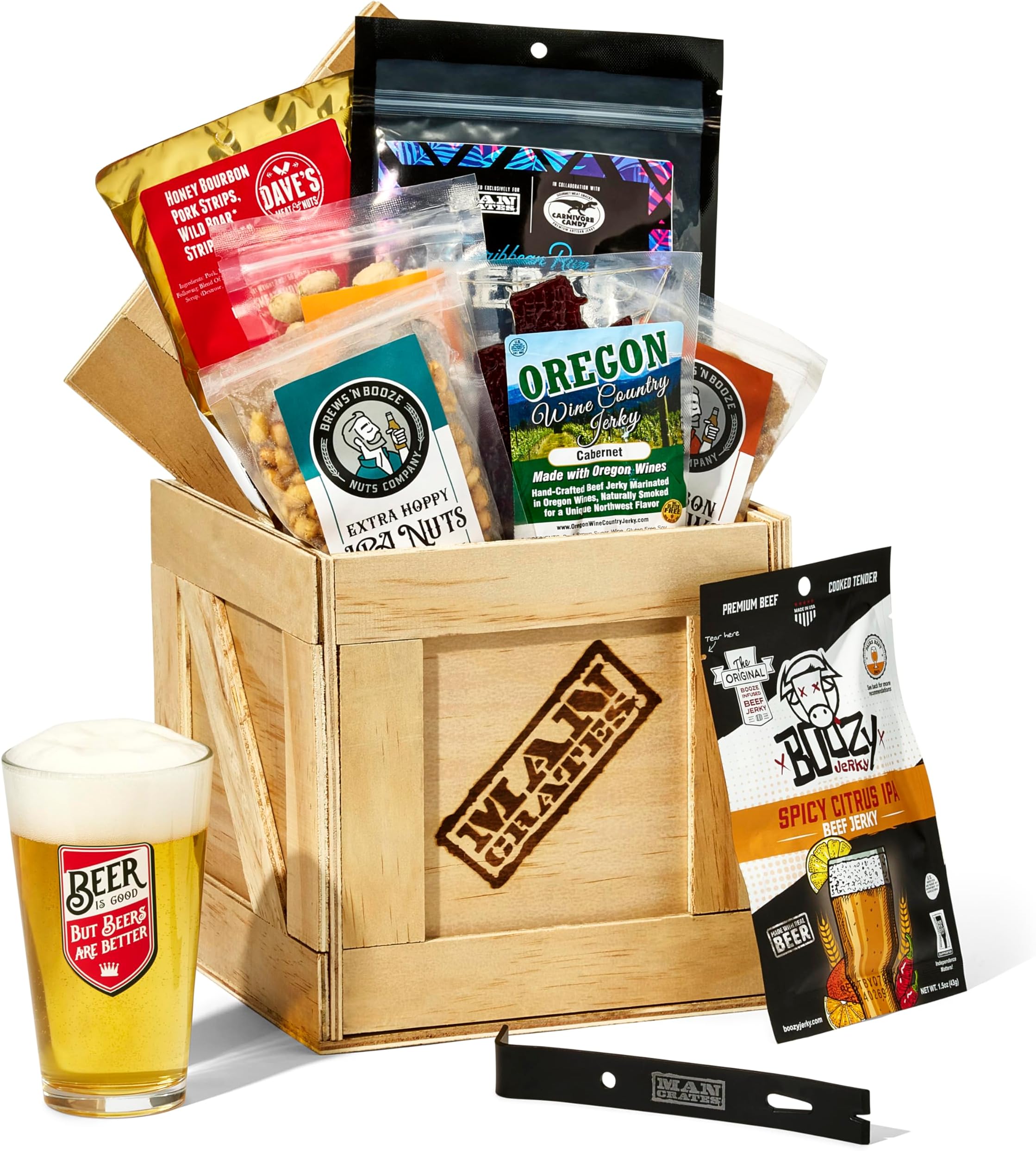 Amazon.com: Man Crates, Booze-Infused Jerky Crate – Includes 4 Sampler ...