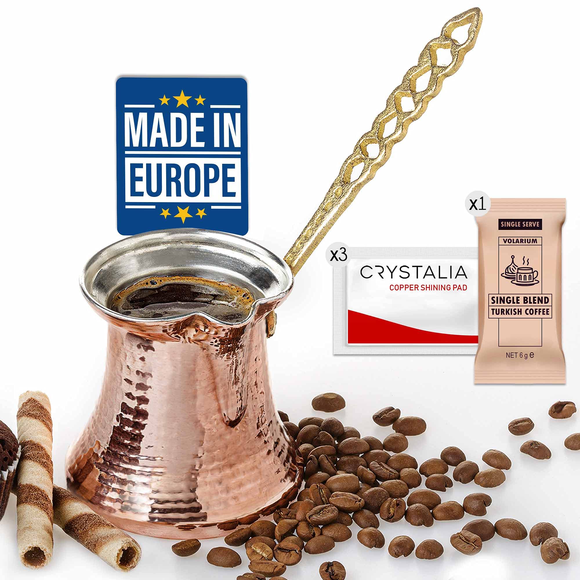 Buy CRYSTALIA Premium Quality Turkish Coffee Pot, Handmade Turkish ...