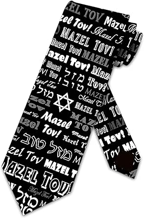Amazon.com: Three Rooker Religious Ties Mens Mazel Tov Jewish Necktie ...