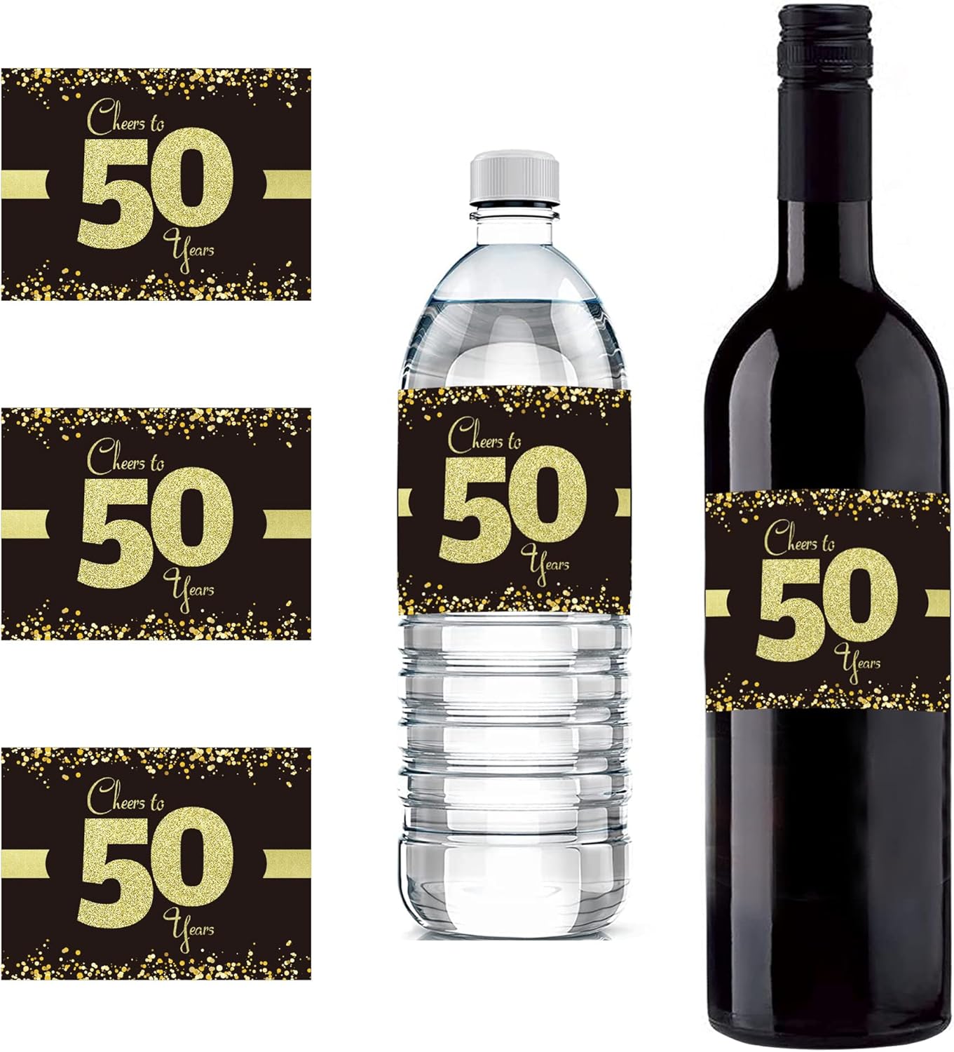 Amazon.com: Sumerk 24 Pcs Cheers to 50 Stickers for 50th Birthday ...