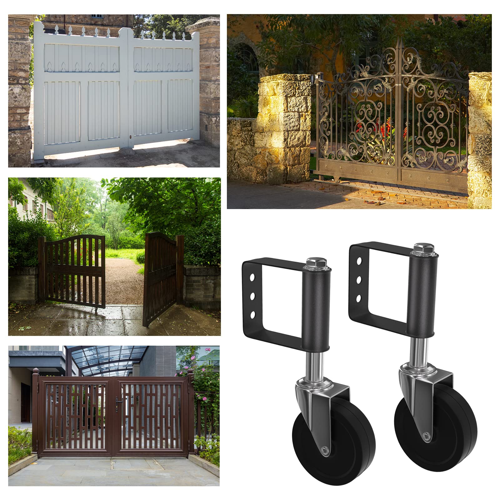 Snapklik.com : 5 Inches Gate Caster Wheels For Wooden Gate Heavy Duty ...