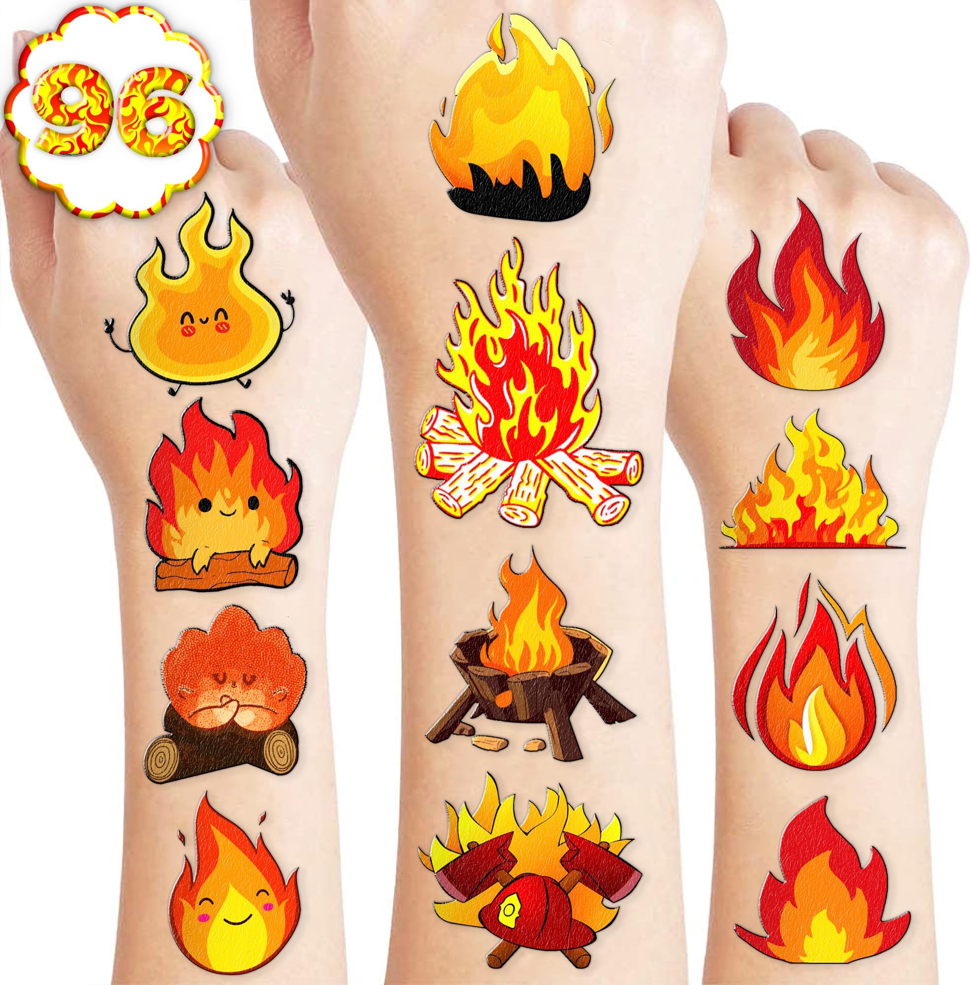 Amazon.com : PIBIPAID 400+ Pcs Fire Truck Tattoos Temporary Stickers ...