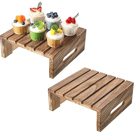 Amazon.com: Sieral 4 Pieces Wood Cupcake Display Stand Decorative ...
