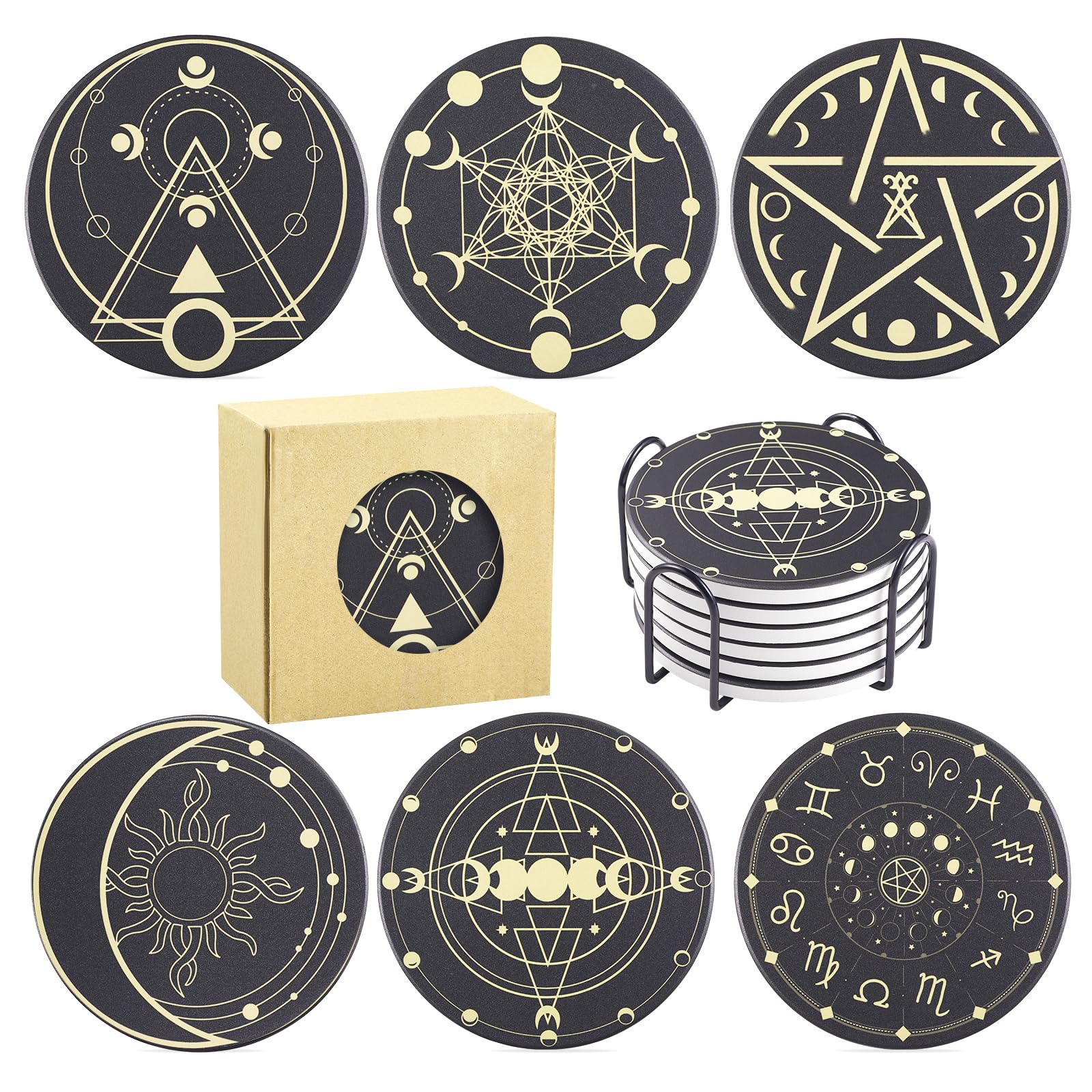 Amazon.com: Witchy Coasters for Drinks,Kitchen Witch Decor,Gothic Home ...