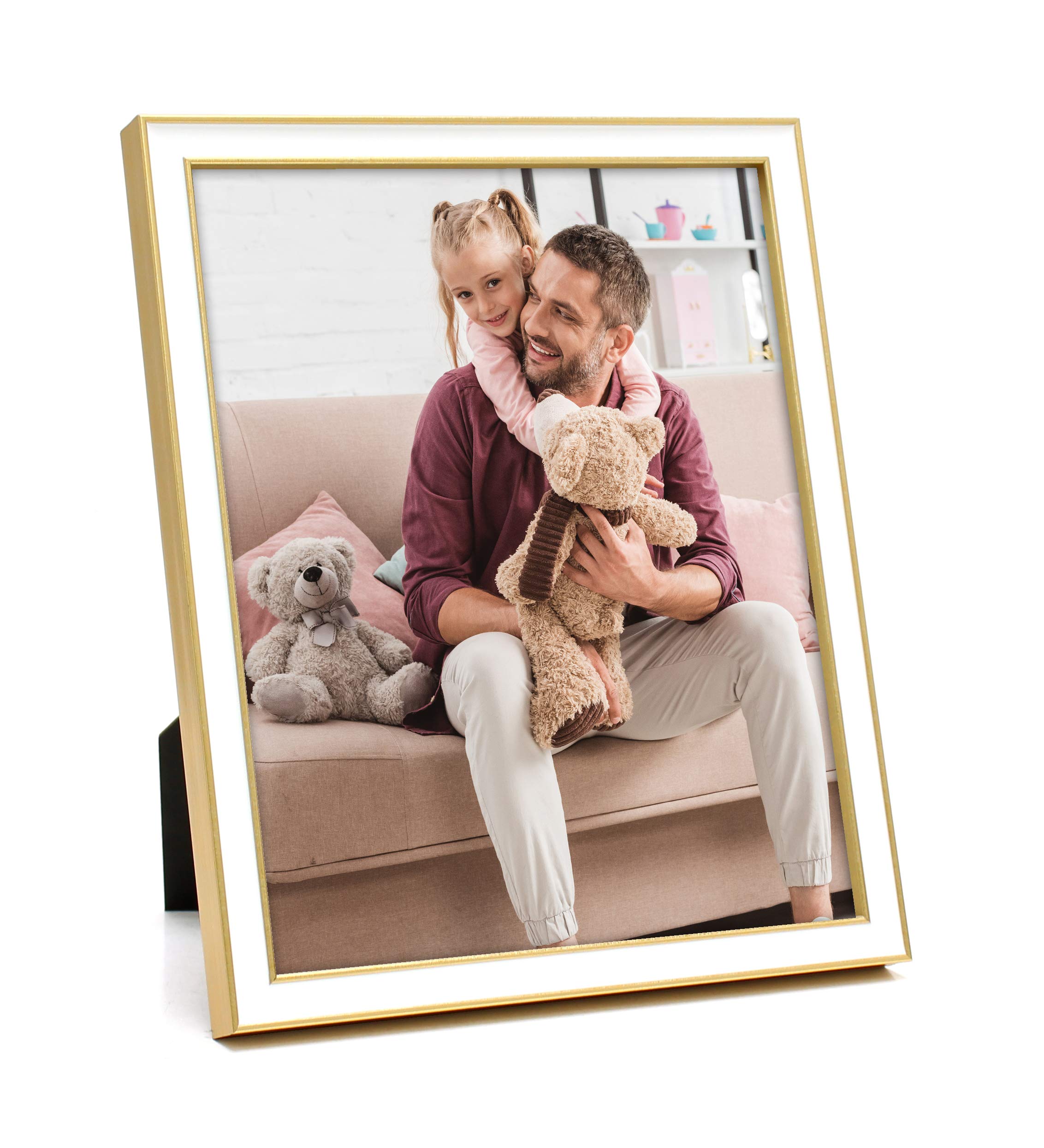 MIMOSA MOMENTS Gold Tone Picture Frame with White Enamel (Gold & White ...