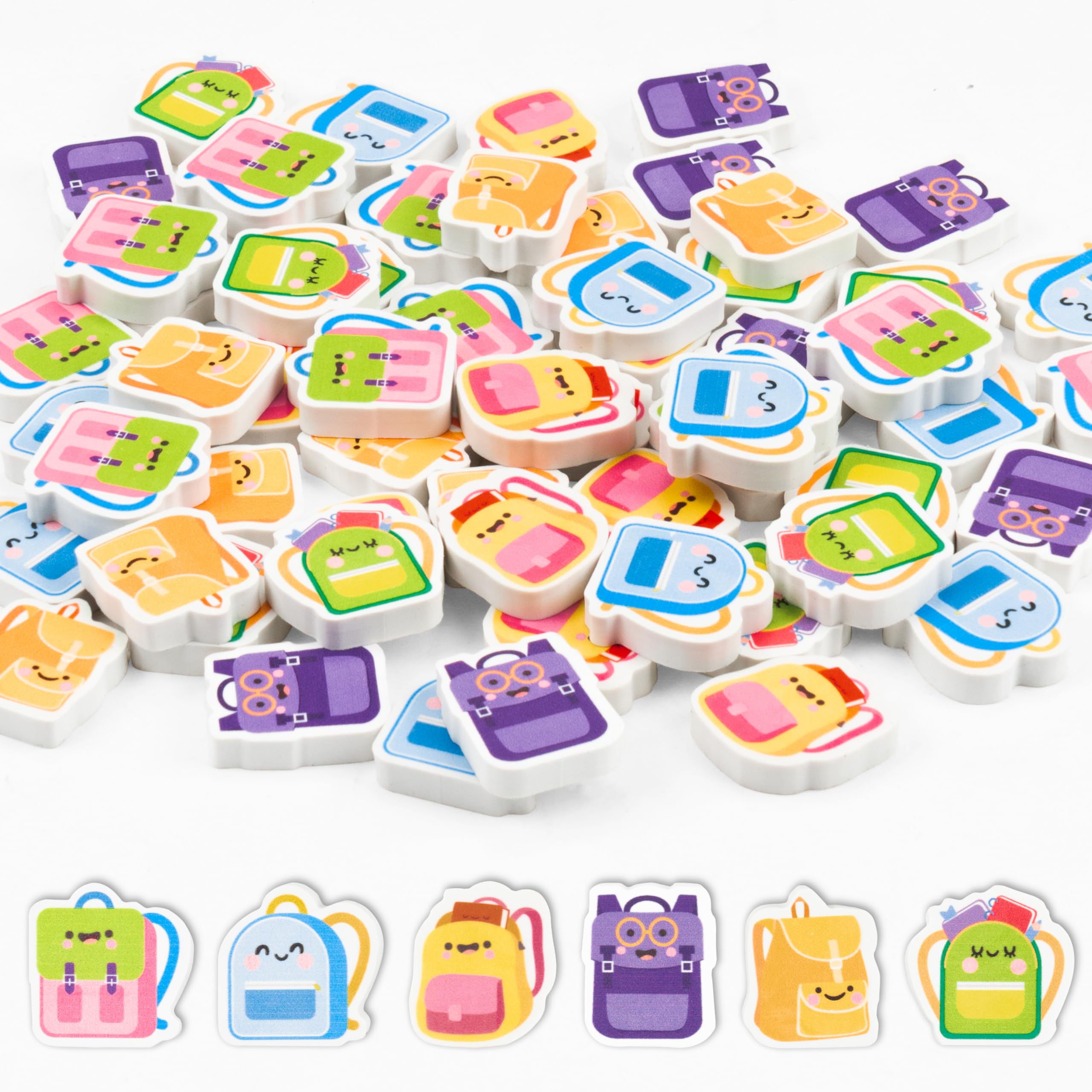 Snapklik.com : Mini Pencil Eraser Bulk - 60Pcs Back To School Bag Kids ...