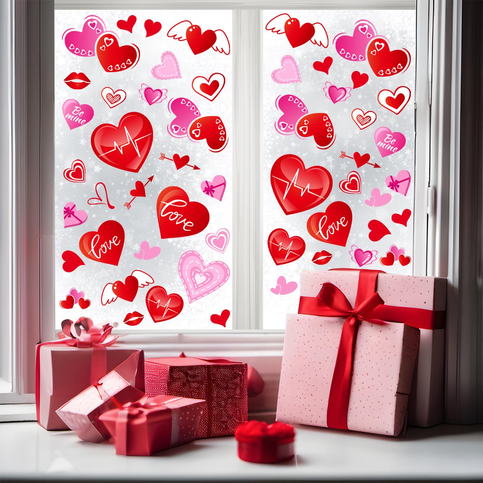 Snapklik.com : 174 Pcs Valentines Day Window Clings PVC Stickers 6 ...