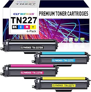 Amazon.com: CLYWENSS TN227 High Yield Toner Cartridge 4 Pack ...