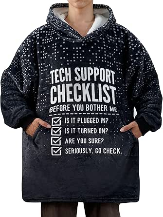 Amazon.com: Tech Support Gifts, Wearable Blanket Hoodies, for Help Desk, Technician, Programmer ...