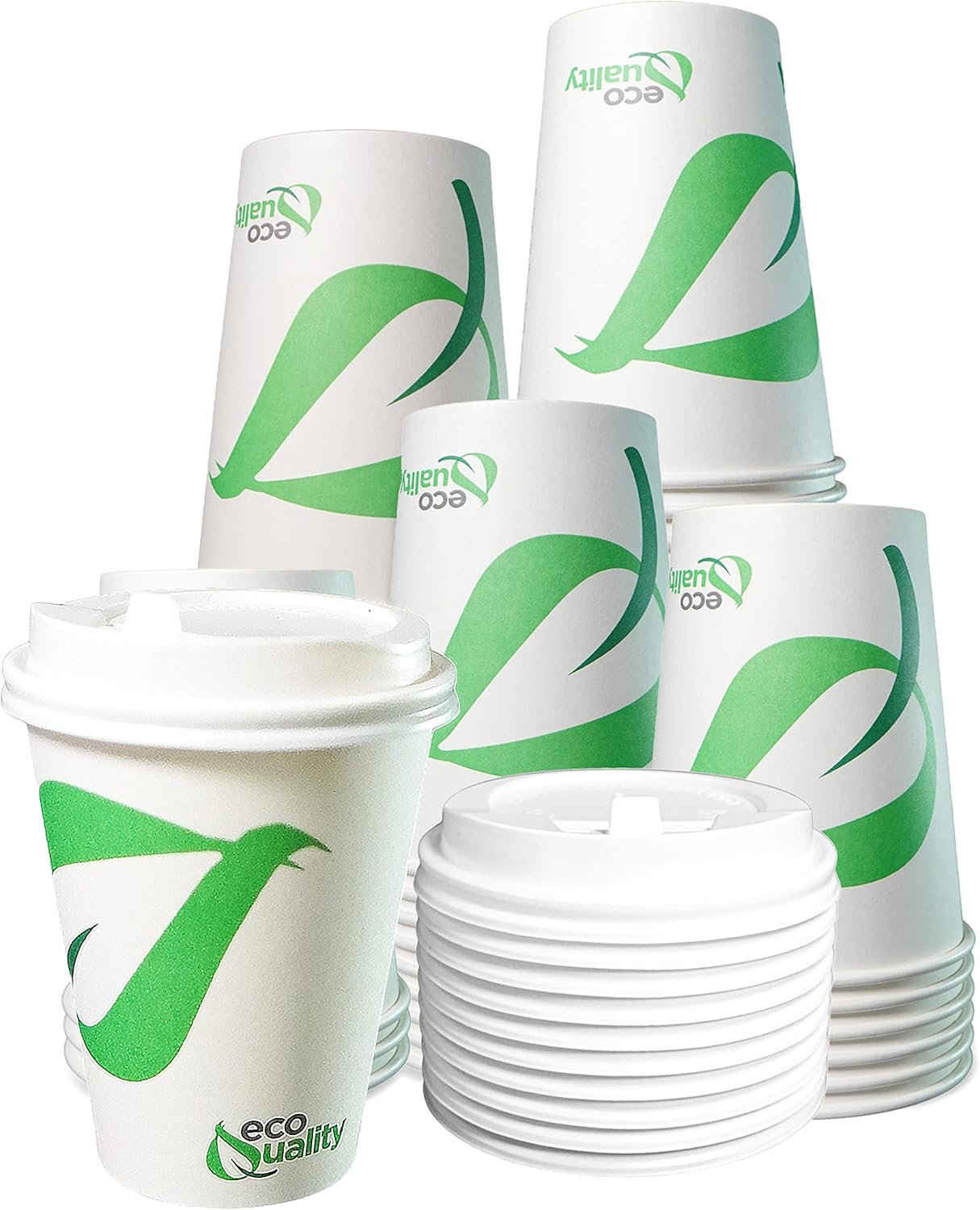 Amazon.com: 12 oz Compostable Paper Cups with White Dome Lids ...