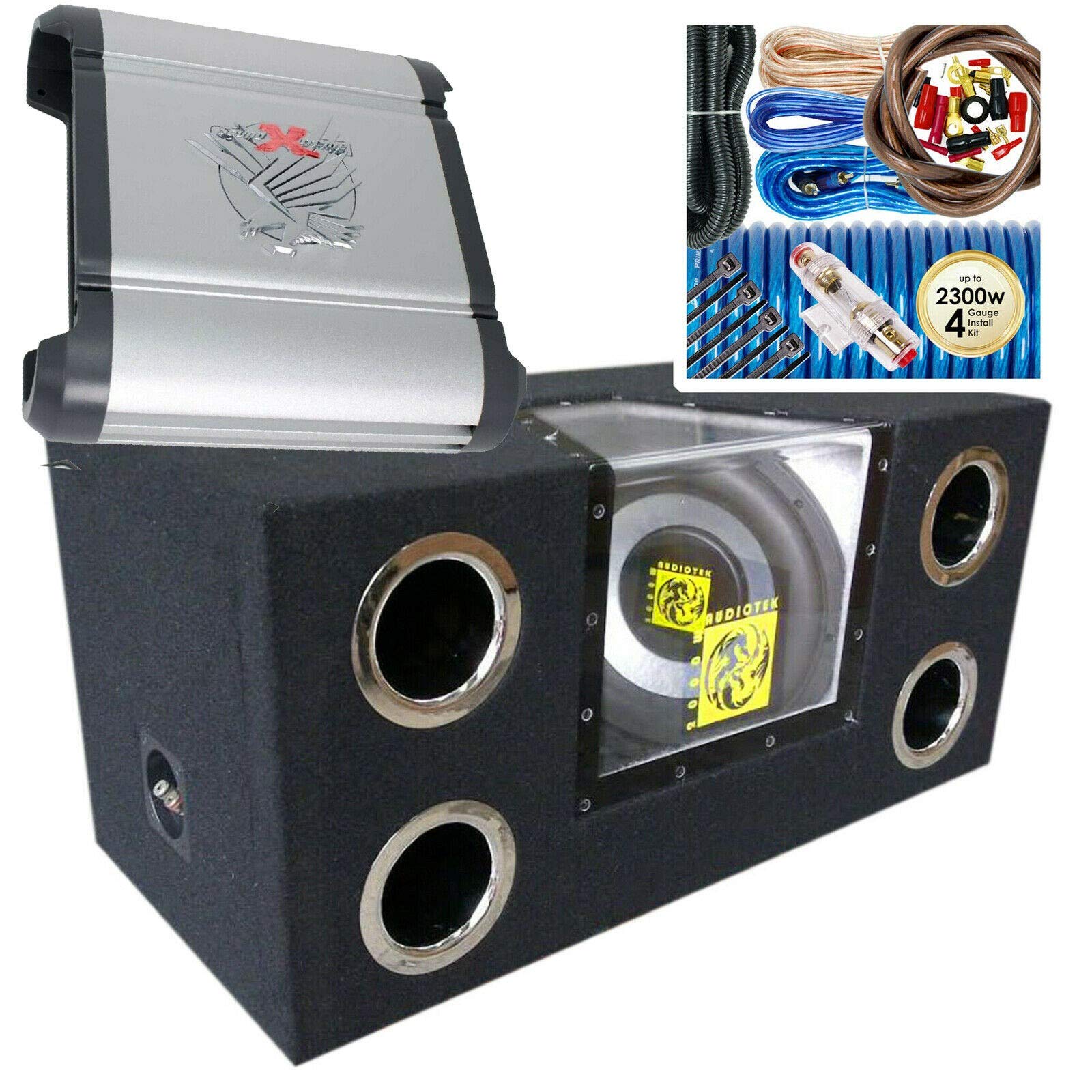 Buy Audiotek AT-412WPE Dual 12" 2000 Watt Power Band Pass Subwoofer ...